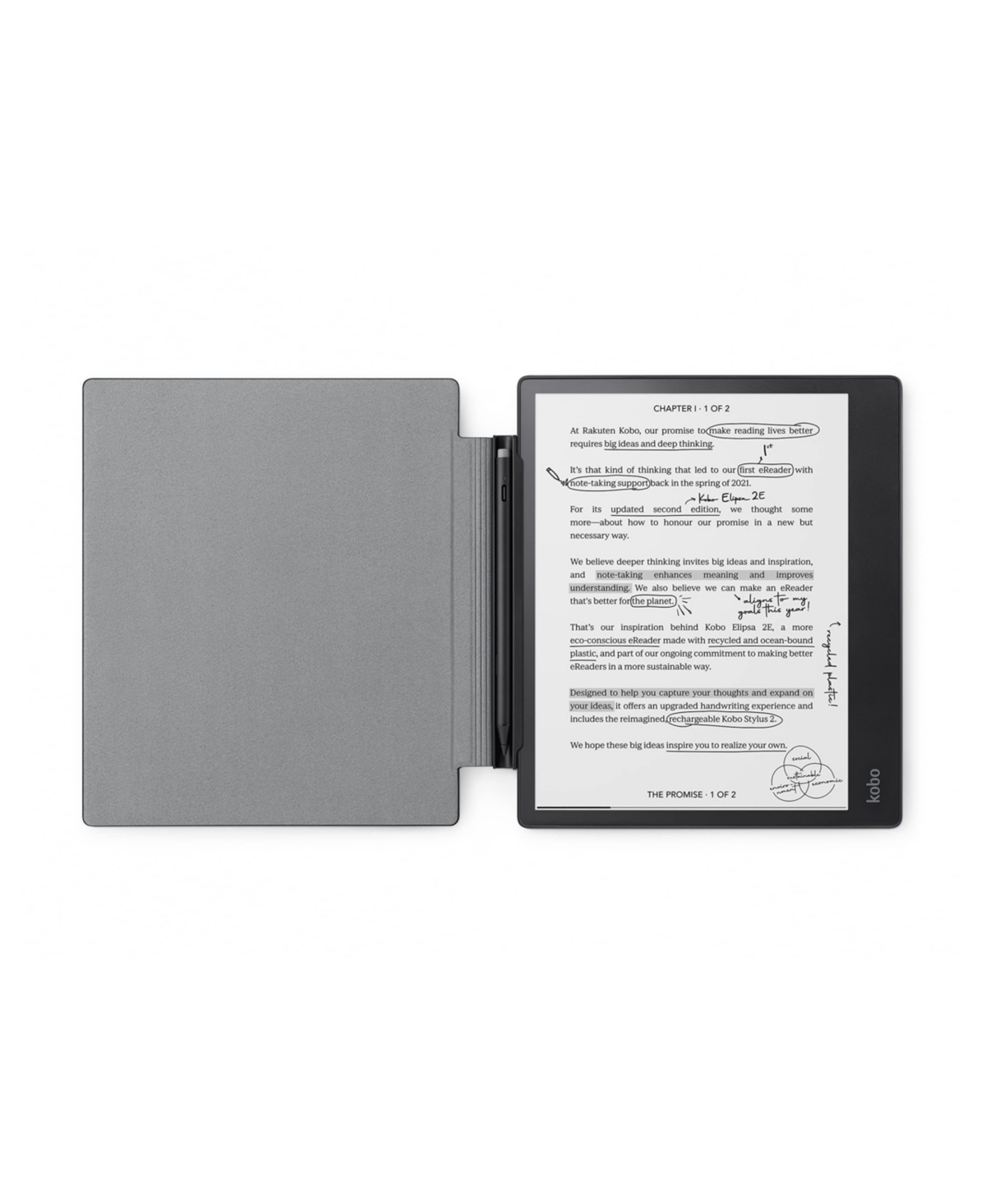 Click here for Kobo Elipsa 2E - 10.3 32GB eReader - Bundle with S... prices