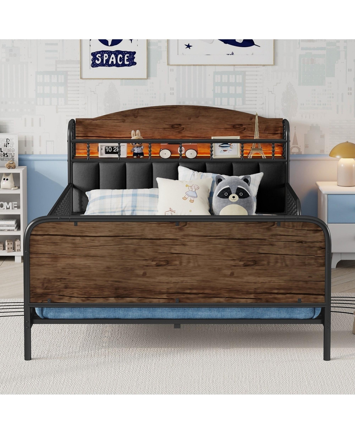 Click here for Lucky One Full Size Metal Platform Bed Frame with... prices