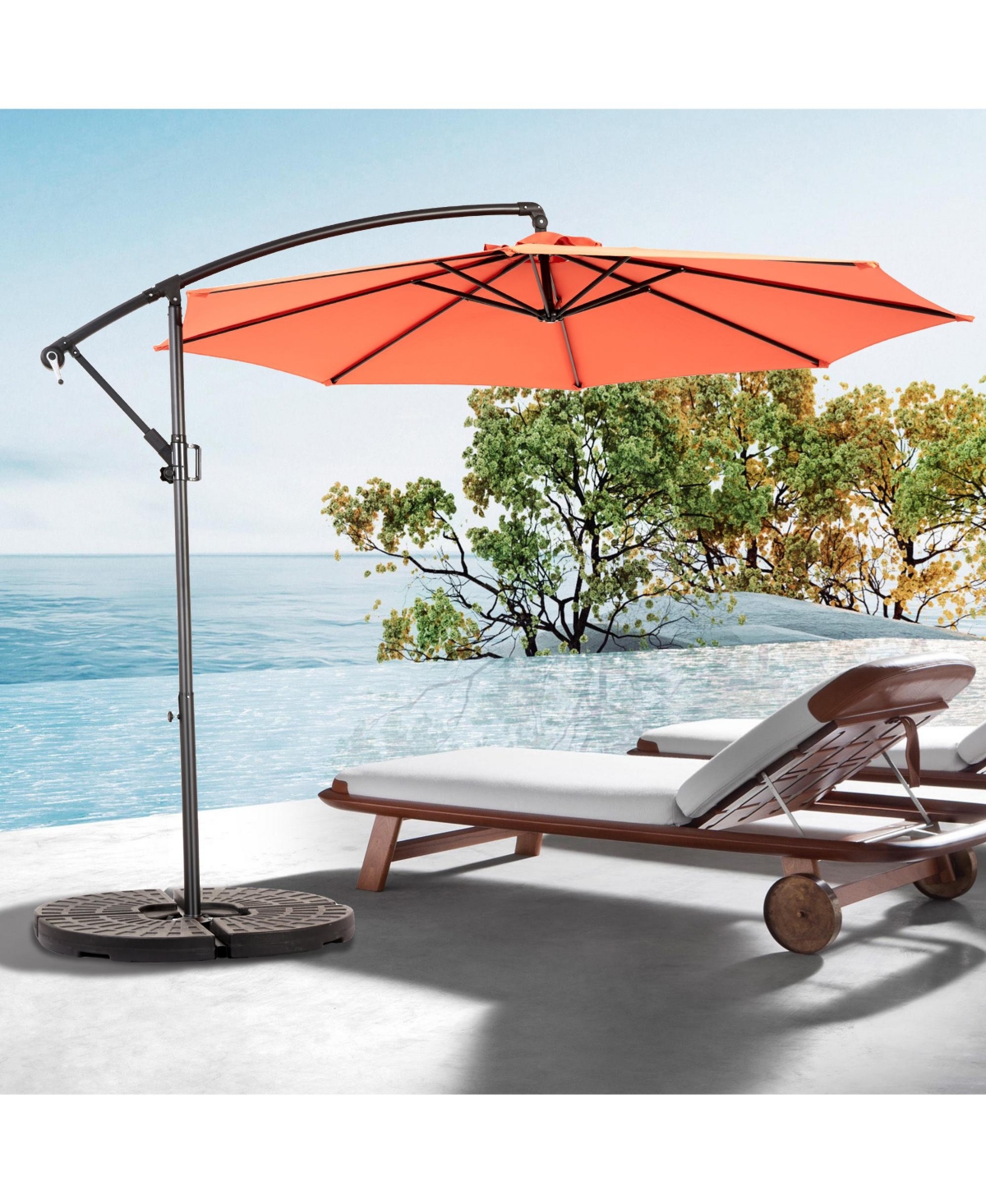 Click here for Clihome 10ft Offset Hanging Market Patio Umbrella... prices