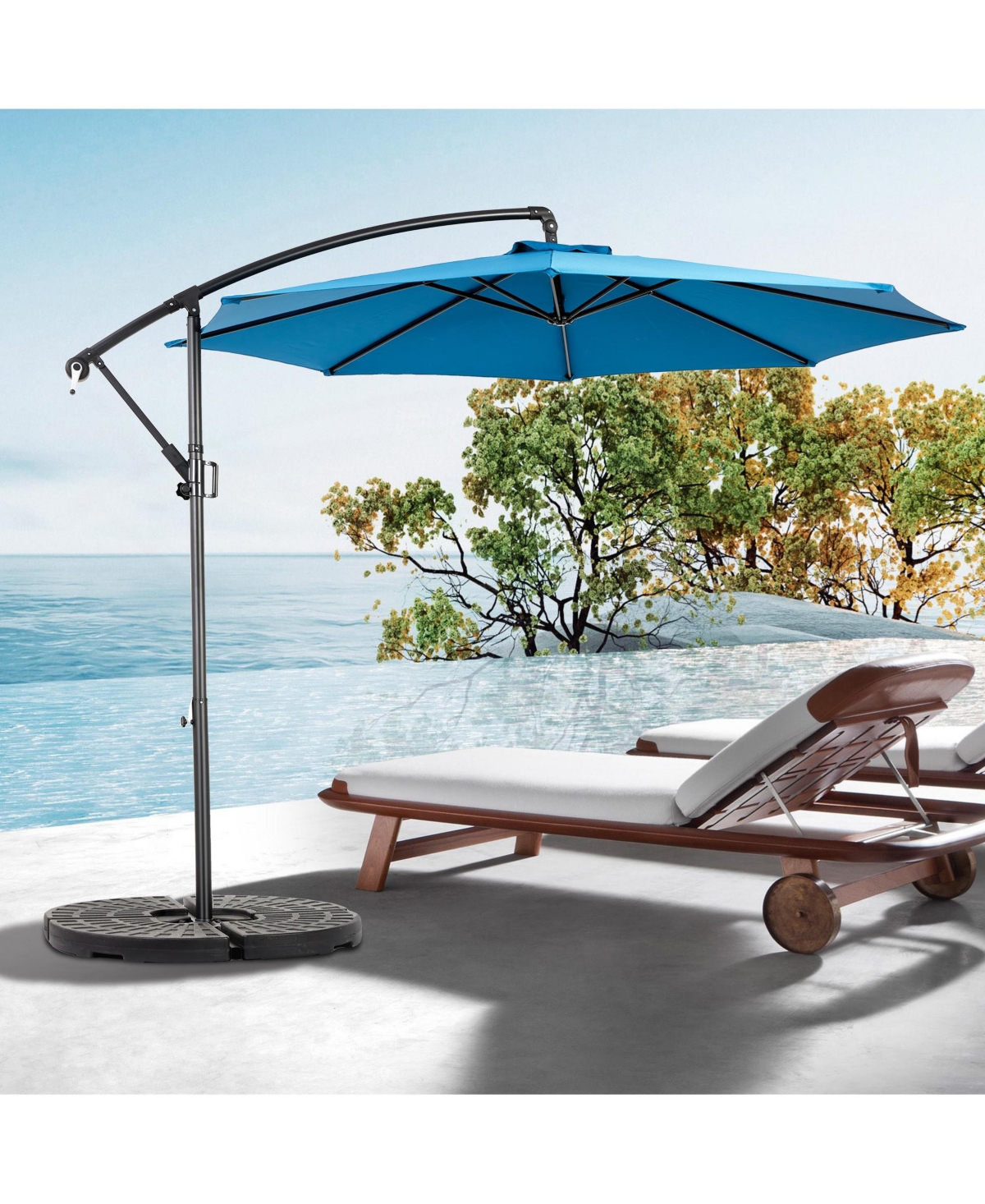 Click here for Clihome 10ft Offset Hanging Market Patio Umbrella... prices