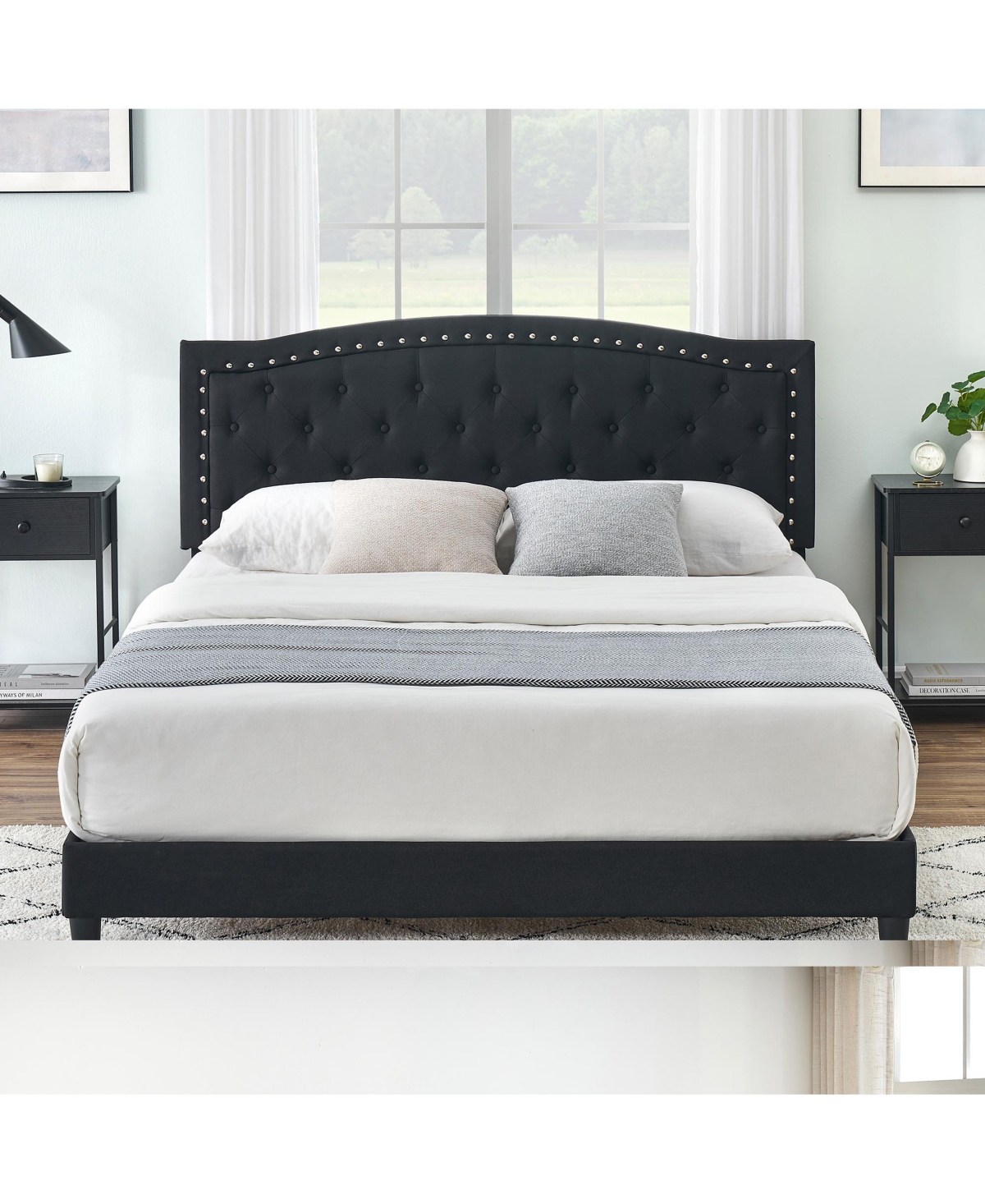 Click here for Homfan Queen Size Bed Frame with Adjustable Headbo... prices