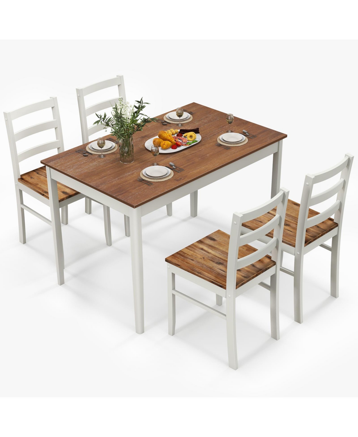 Click here for Sugift Five Piece Wooden Dining Set with Table and... prices