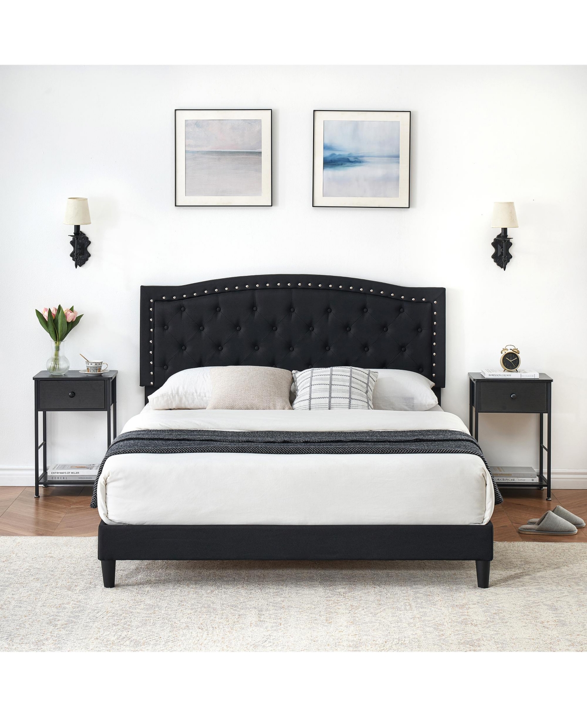 Click here for Homfan Full Size Platform Bed Frame  Upholstered B... prices