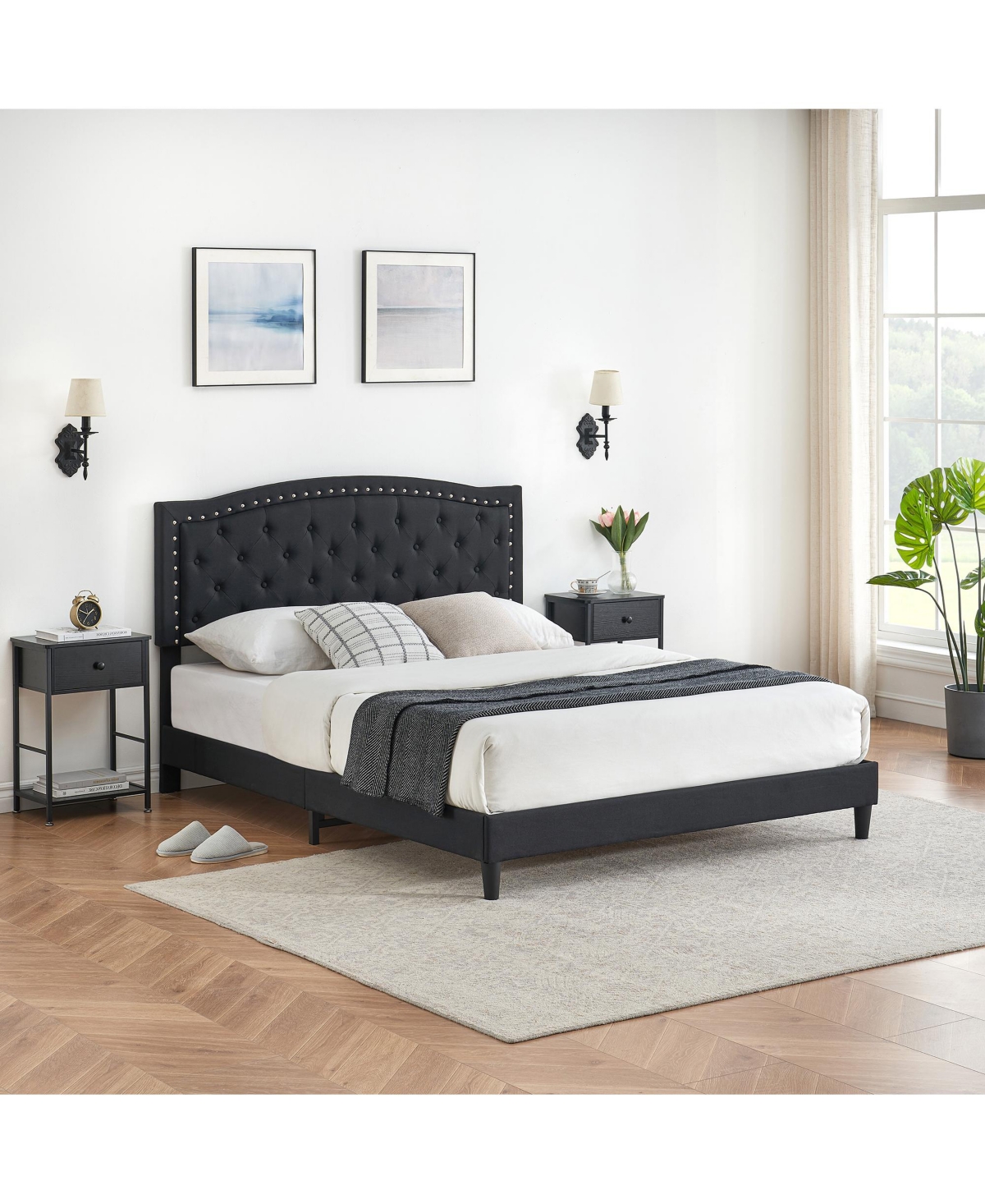 Click here for Homfan Full Size Platform Bed Frame  Upholstered B... prices