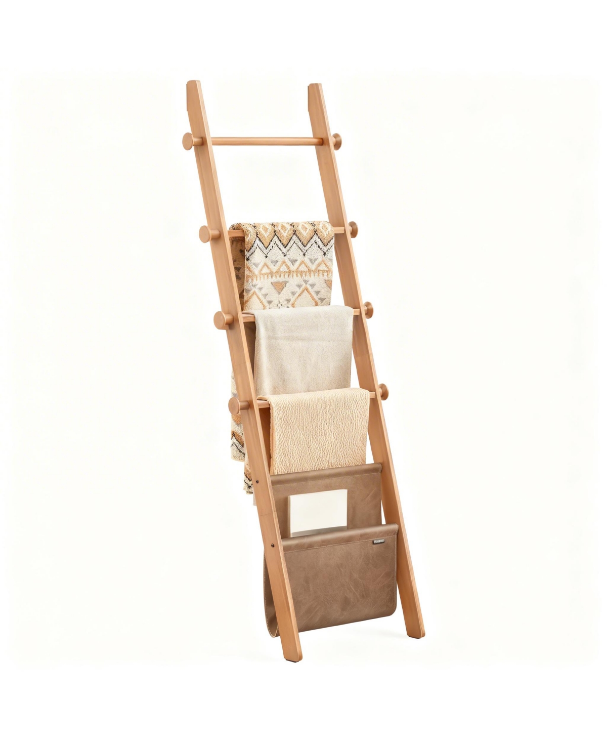 Click here for Yigii Blanket Ladder 5-Tier Wooden Shelf Farmhouse... prices
