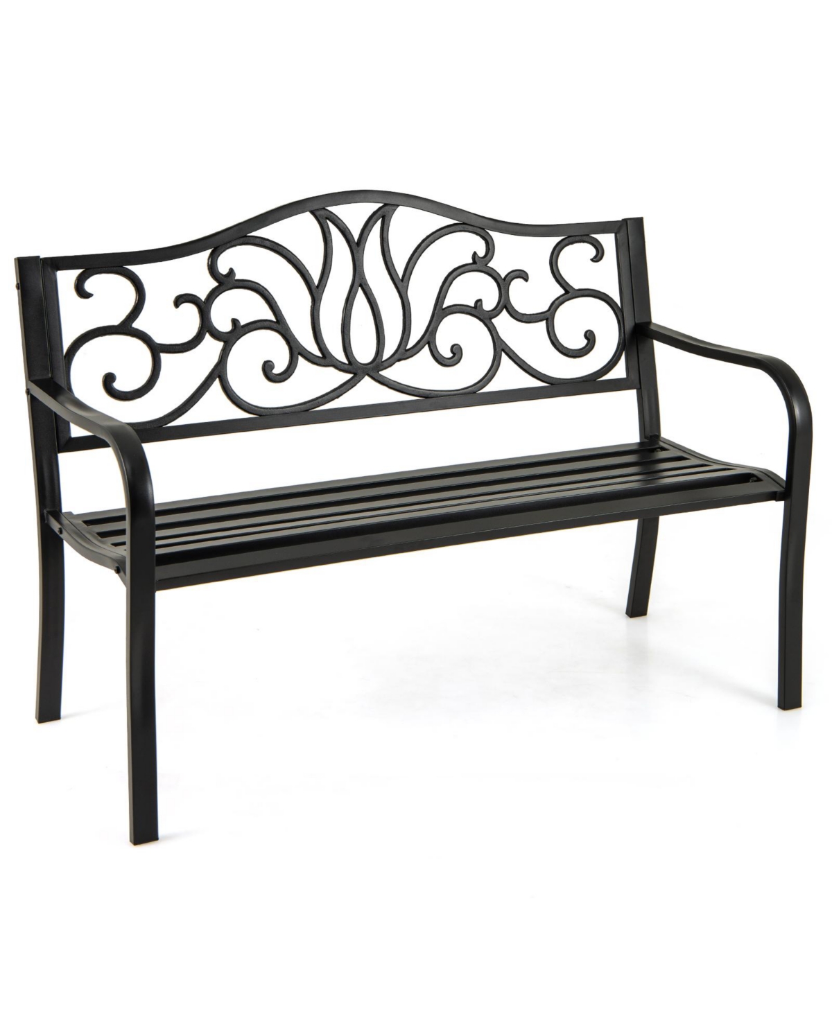 Click here for Sugift 50 in Outdoor Garden Bench with Floral Back... prices