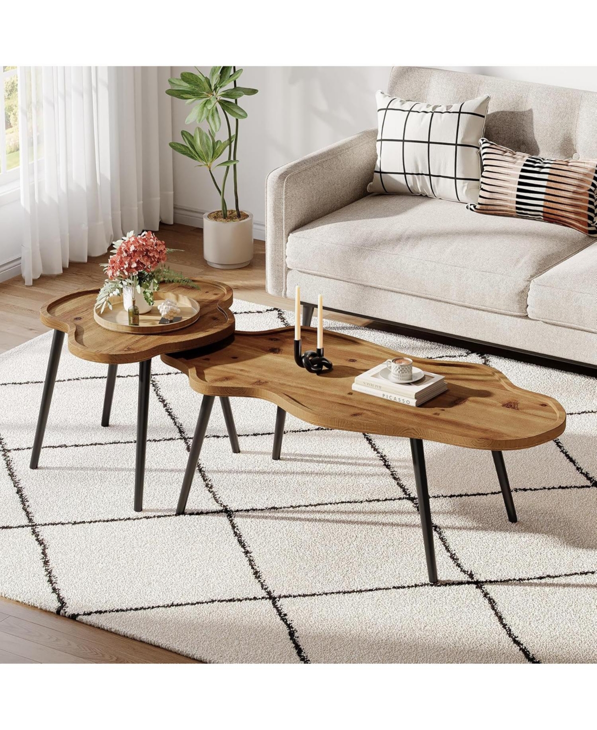 Click here for Tribesigns Nesting Coffee Table Set of 2  Solid Wo... prices