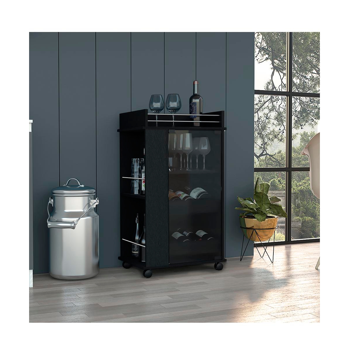 Click here for Flynama Beaver Wengue Bar Cart with Glass Door  2... prices