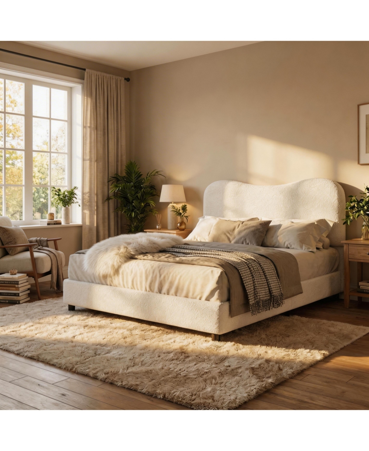 Click here for Homfan Soft Upholstered Kids Bed Frame with Headbo... prices