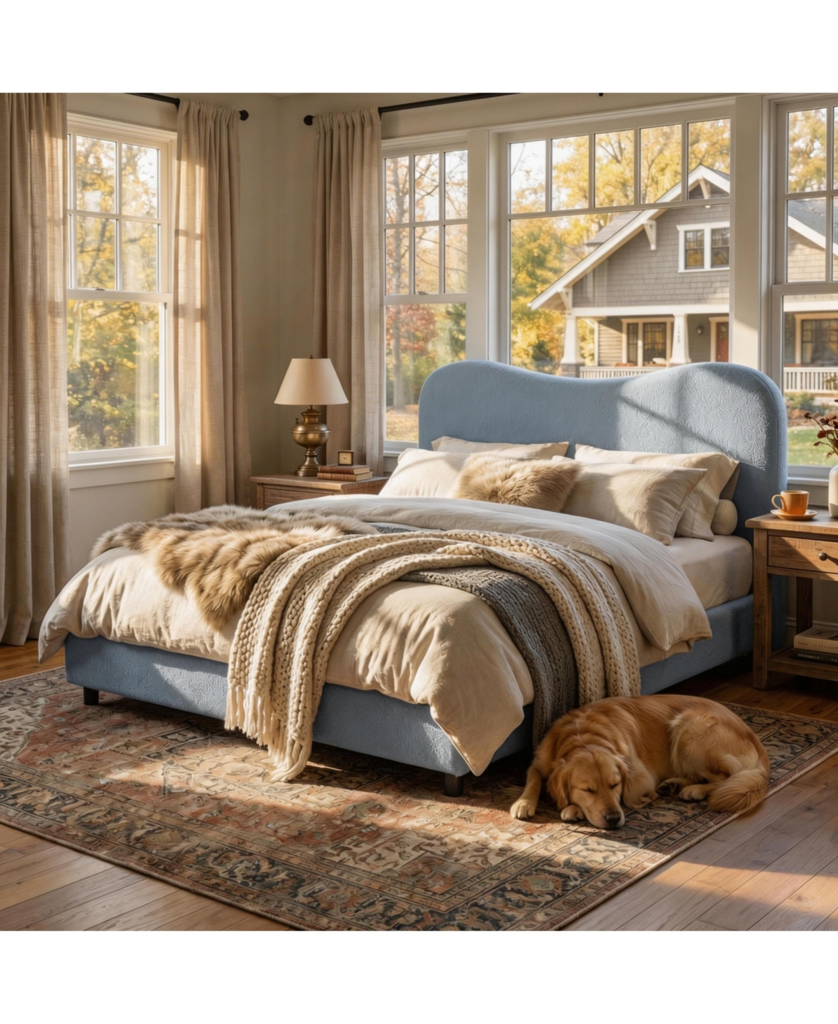 Click here for Homfan Soft Upholstered Kids Bed Frame with Headbo... prices