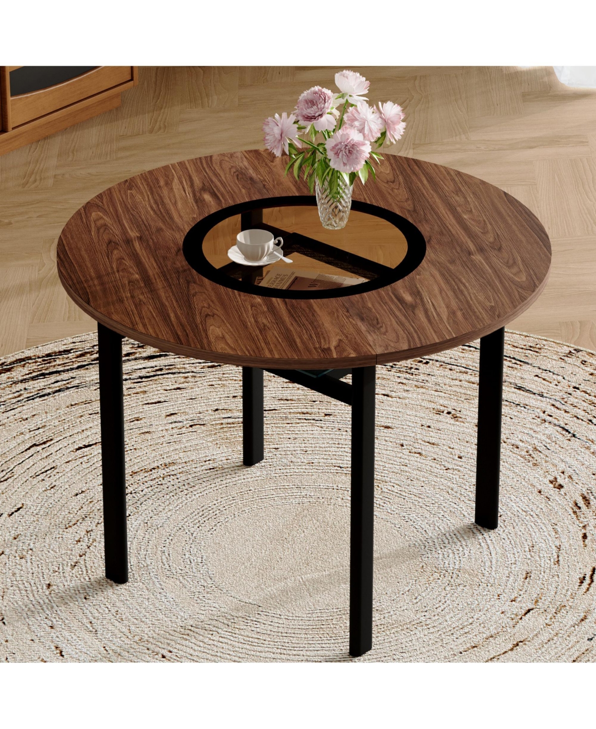 Click here for Rainsken 42 Round Dining Table with Wood-Grain Mdf... prices