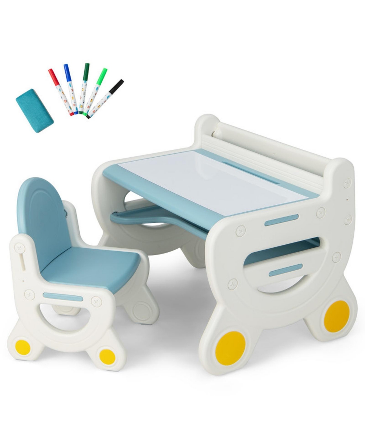 Click here for Gouun Kids Drawing Table and Chair Set with Erasab... prices