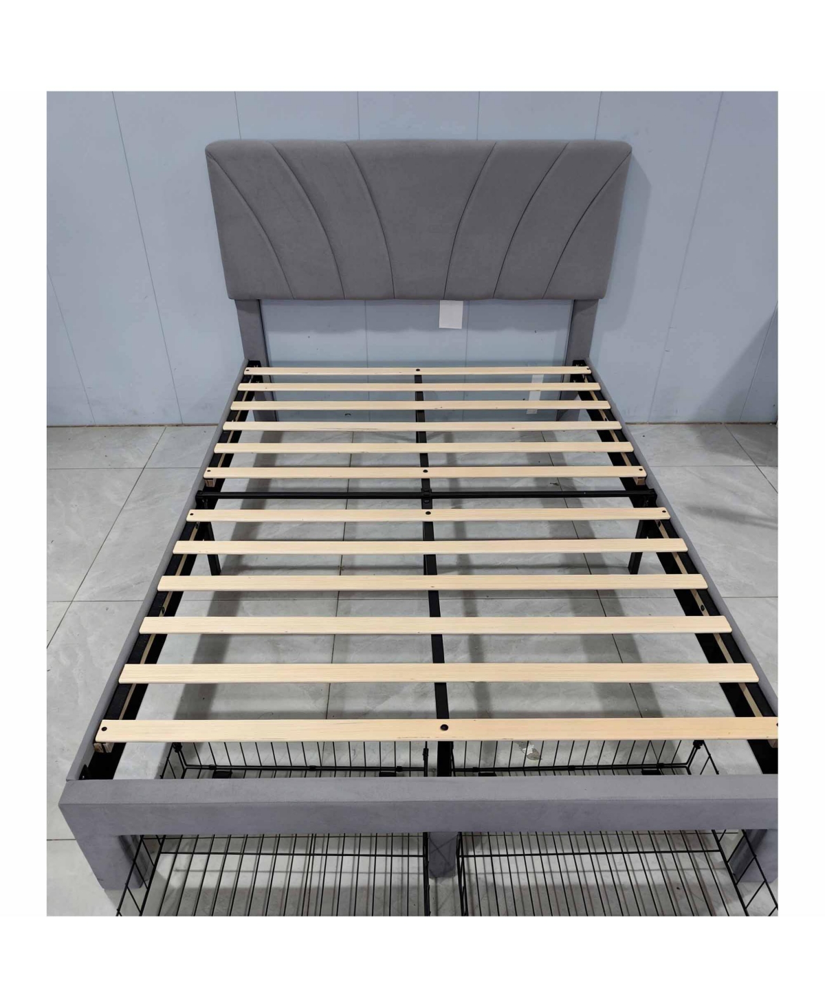Click here for Homfan Bed Frame with Adjustable Headboard - Grey prices