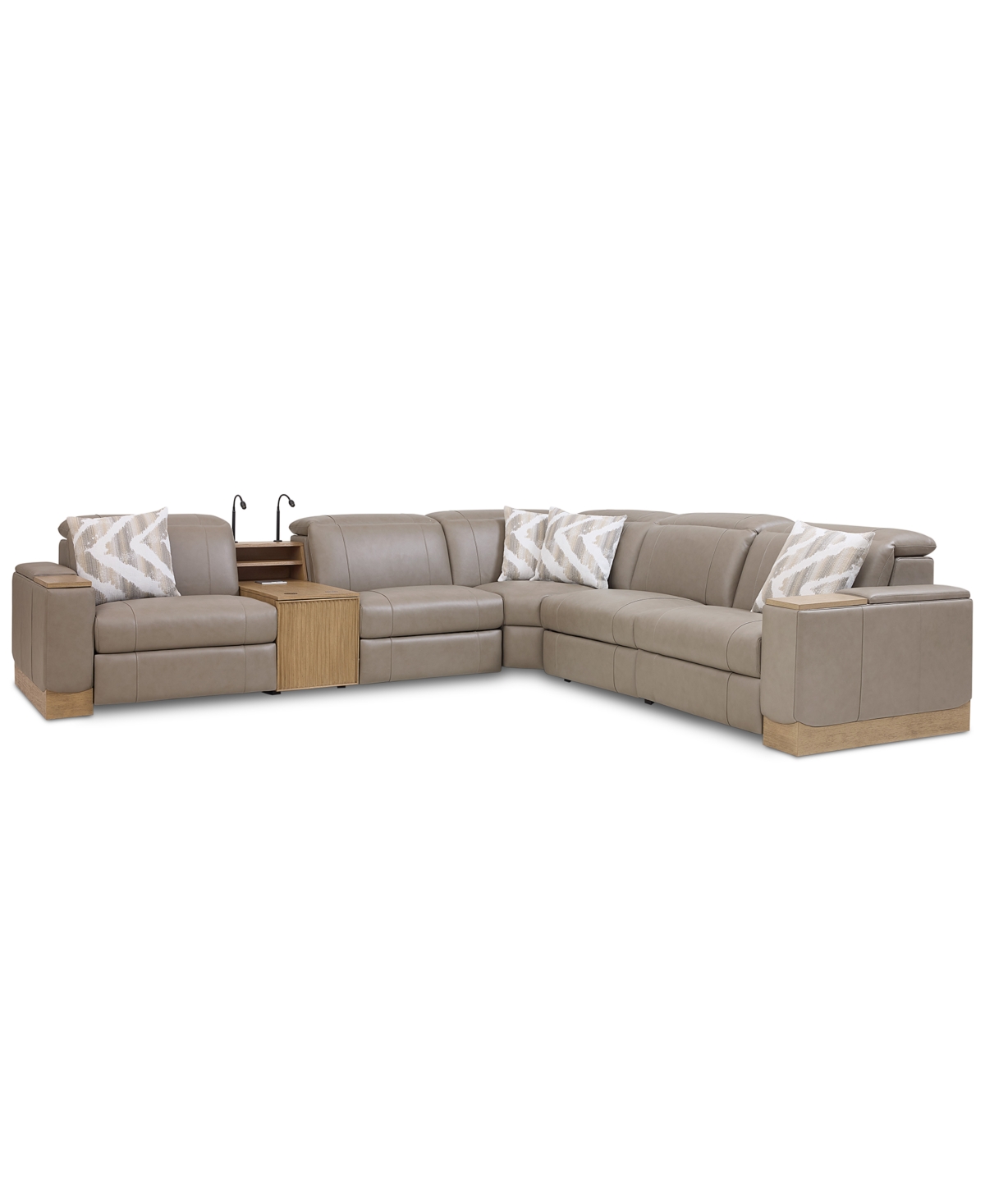 Click here for Maxyne 6-Pc. Leather 3 Power L Sectional with Cons... prices