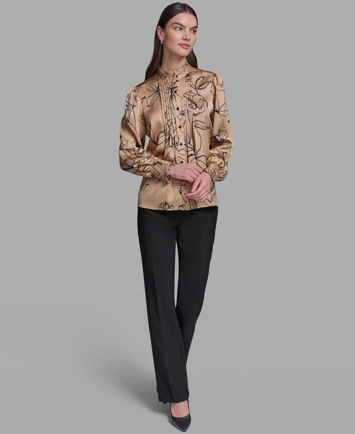 Click here for Karl Lagerfeld Paris Womens Mock Neck Top - Cartou... prices