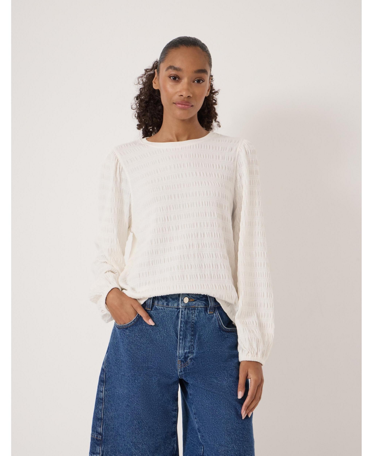 Click here for Hush Womens Thalia Seersucker Jersey Top - Stone w... prices