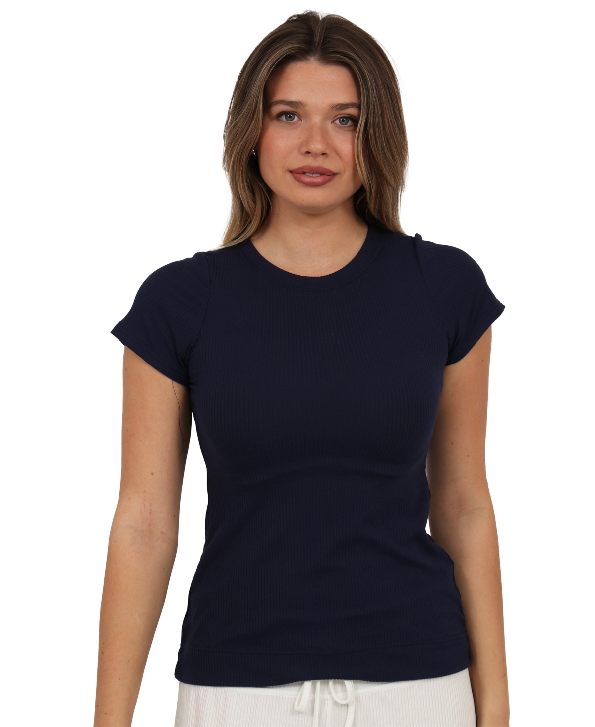 Click here for 24seven Comfort Apparel Womens Ribbed Knit Short-S... prices
