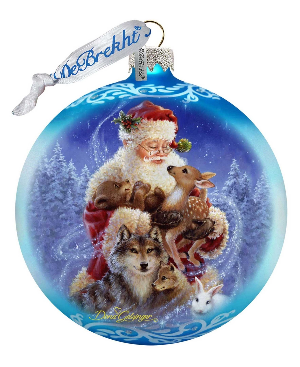 Click here for G.DeBrekht Santa Little Friends Glass Ornament by... prices
