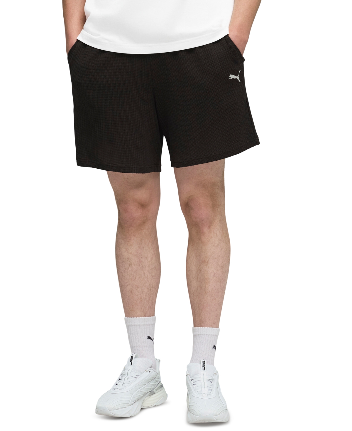 Click here for Puma Mens Waffle Regular-Fit Shorts - Puma Black prices