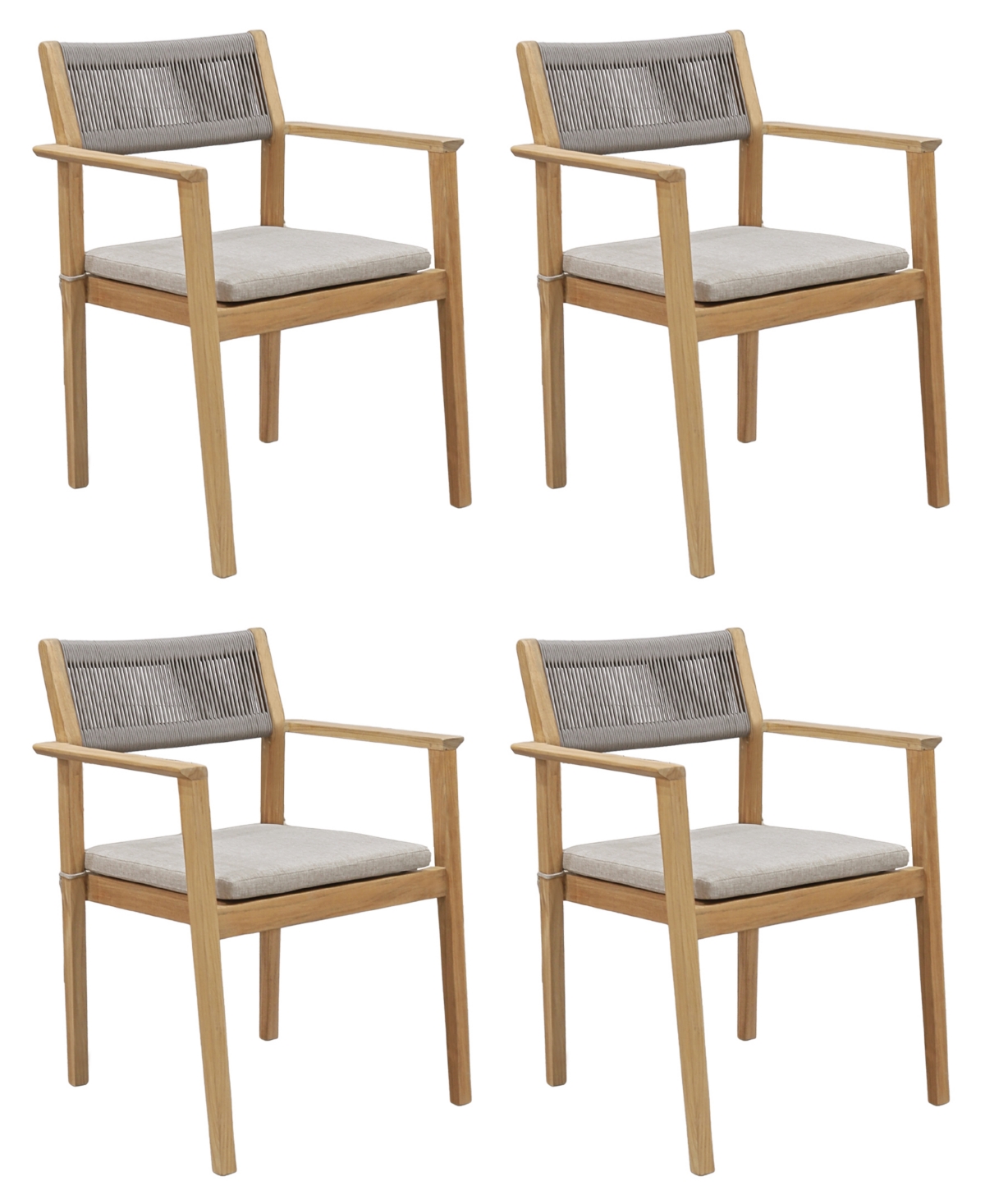 Click here for Bristol 4-Pc. Teak Outdoor Dining Chair Bundle  Cr... prices