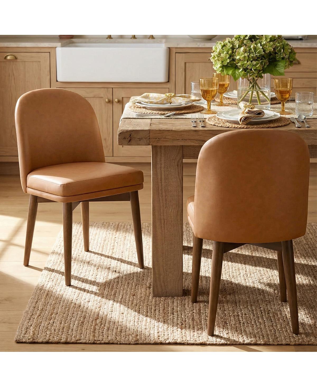 Click here for Maison Boucle Faux Leather Upholstered Dining Chai... prices