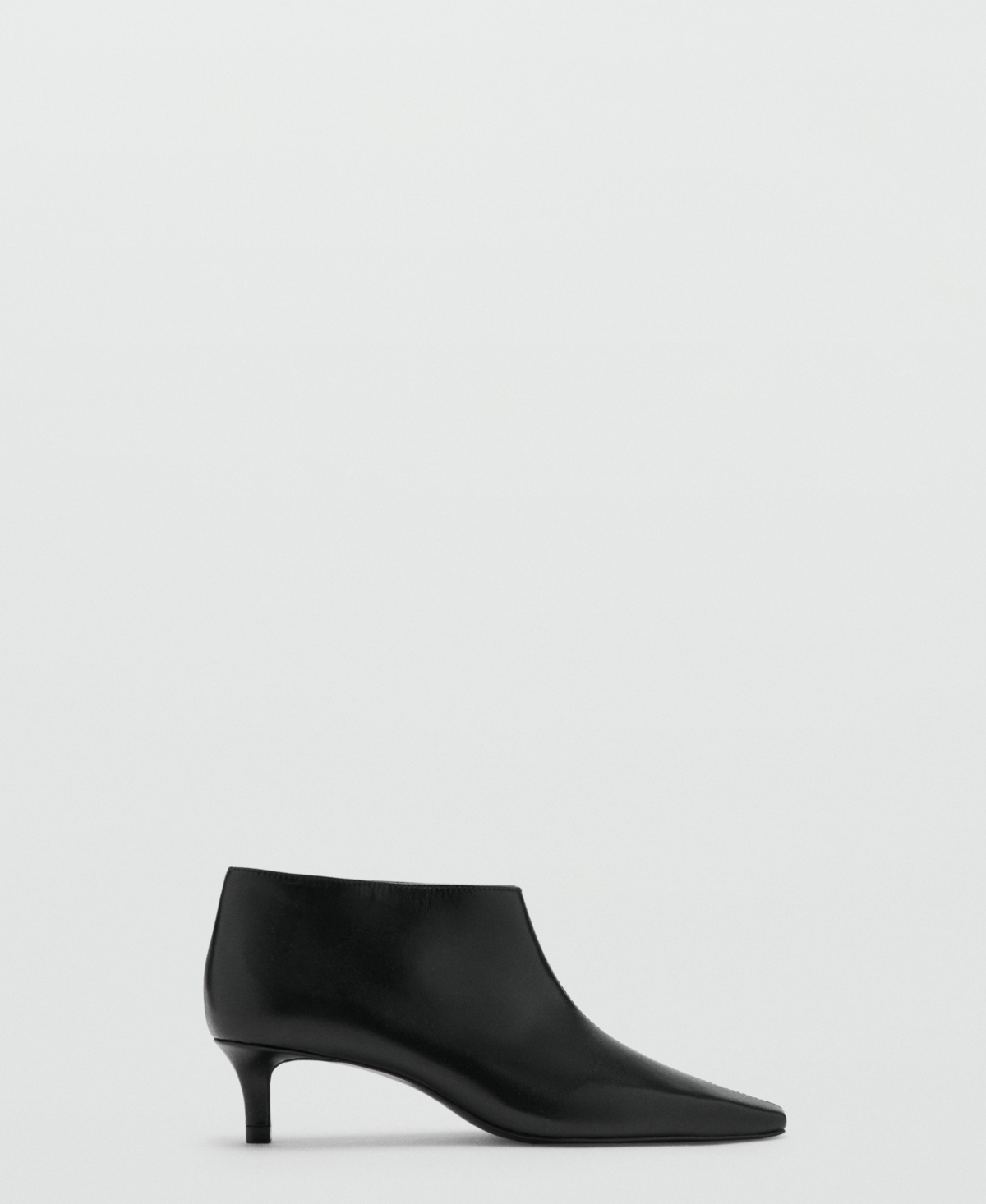 Click here for Mango Womens Kitten Heels Leather Boots - Black prices