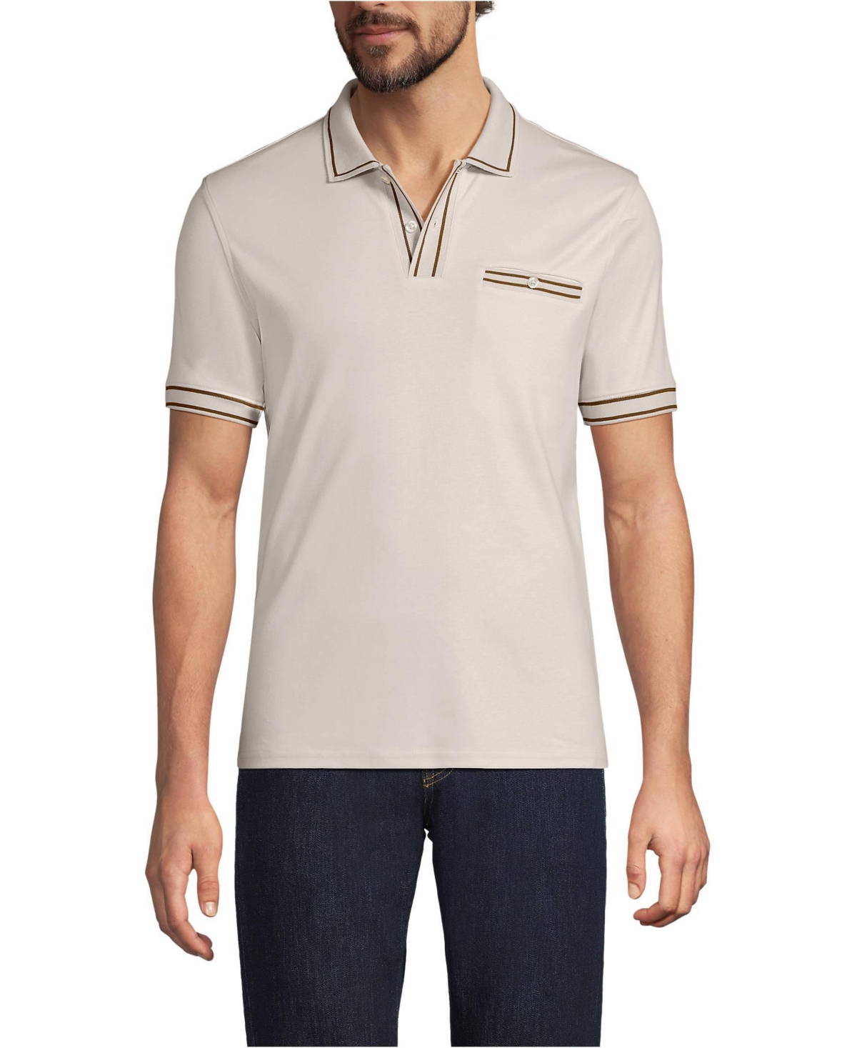 Click here for Lands End Mens Short Sleeve Tipped Welt Pocket Per... prices