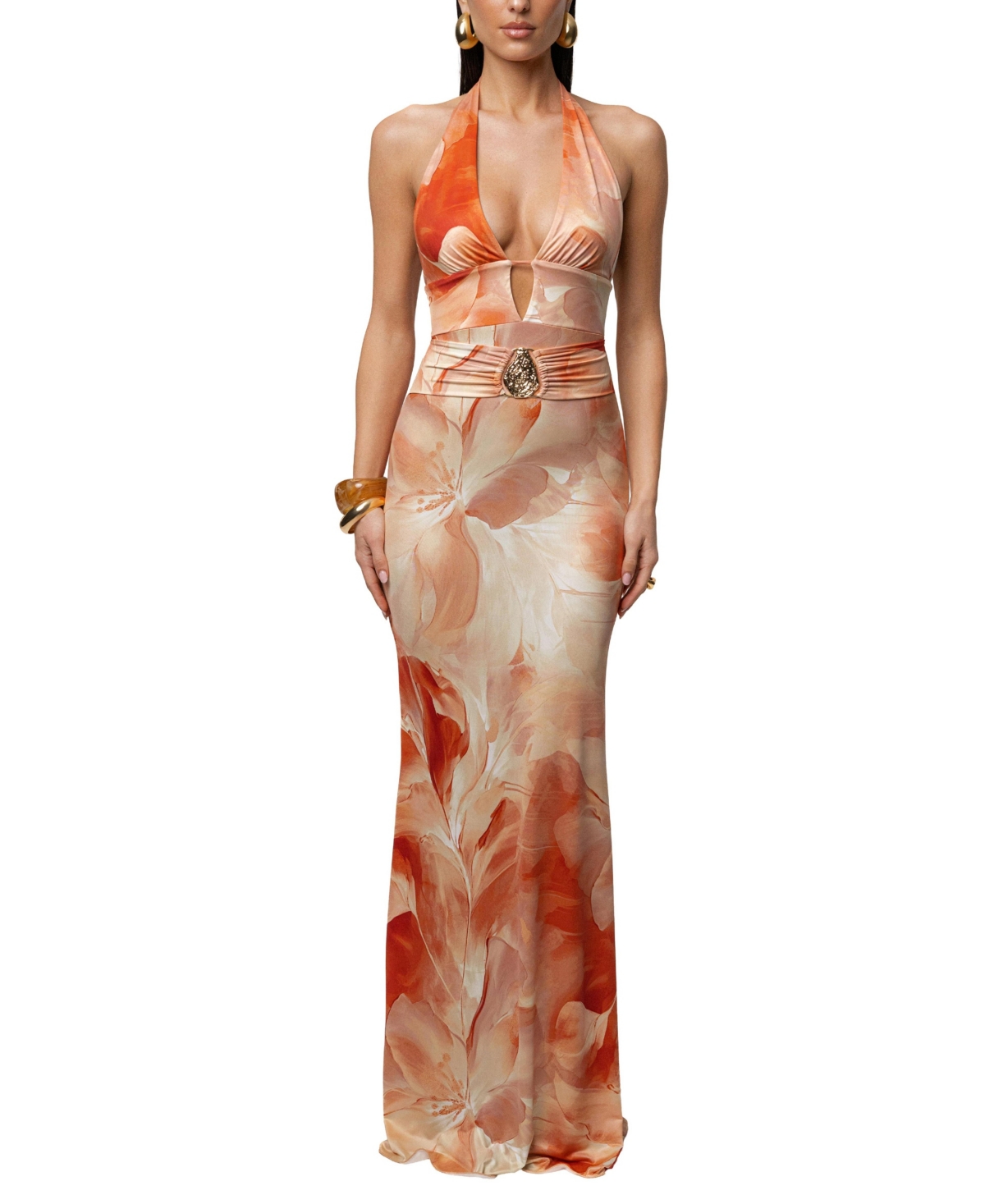 Click here for Jluxlabel Womens Blossom Print Maxi Dress - Orange... prices