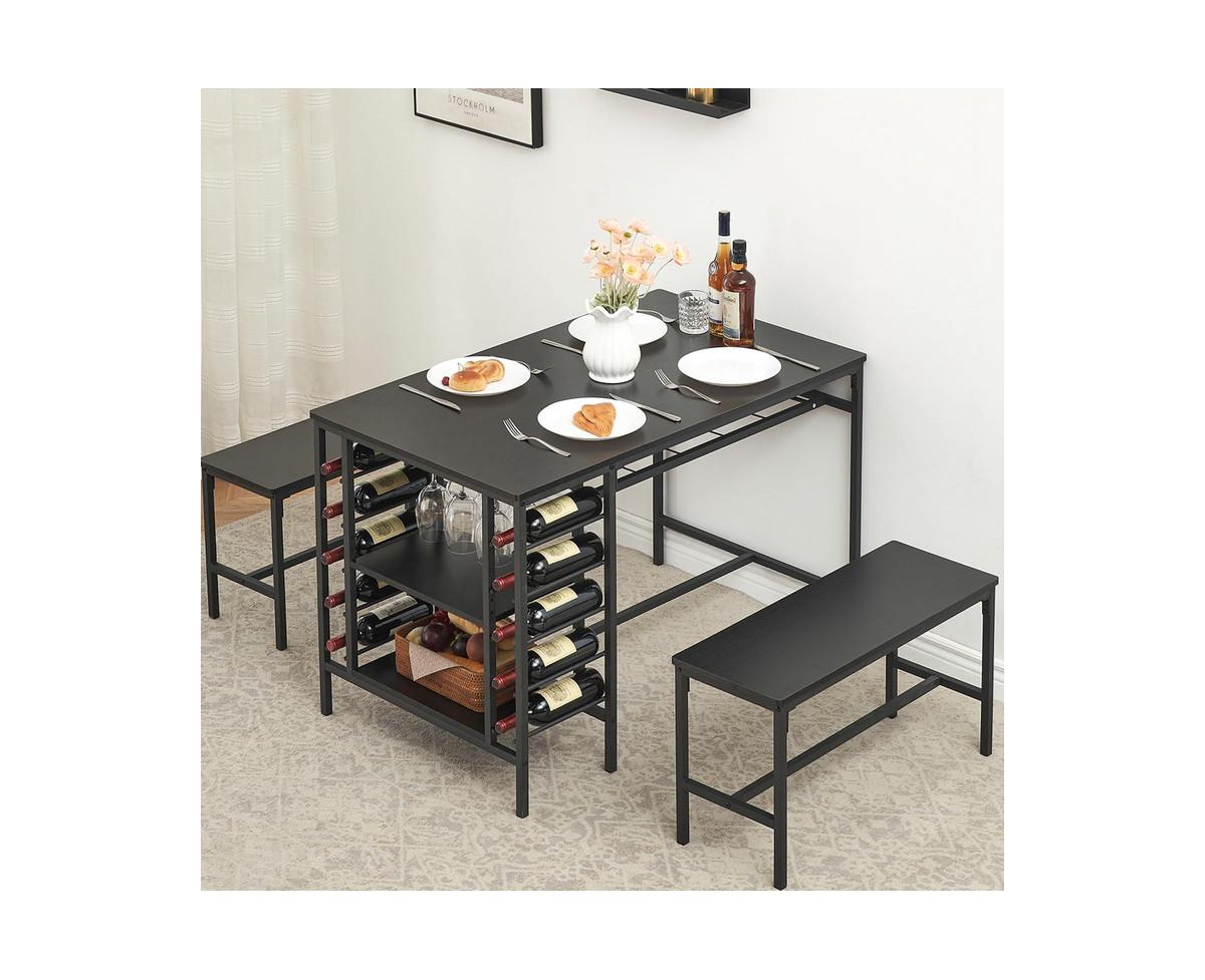 Click here for gaomon 3-Piece 4-Person Dining Set with Wine Rack... prices