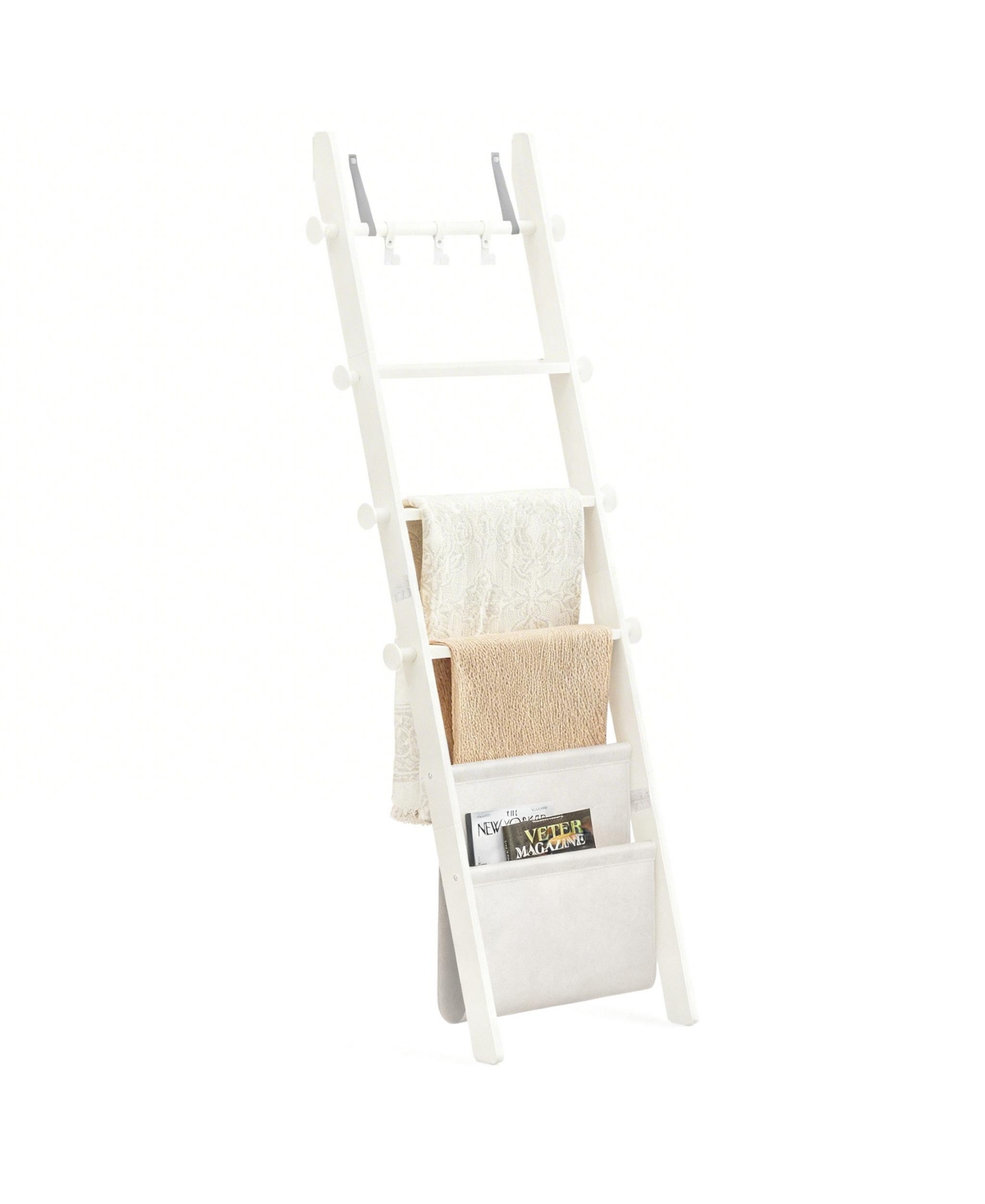 Click here for Yigii Blanket Ladder 5-Tier Wooden Shelf Farmhouse... prices