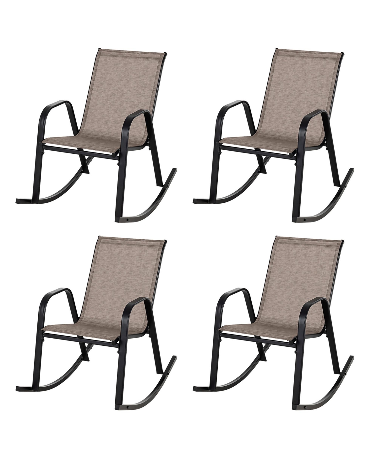 Click here for Gymax Set of 4 Metal Rocking Chair Heavy-Duty Rock... prices