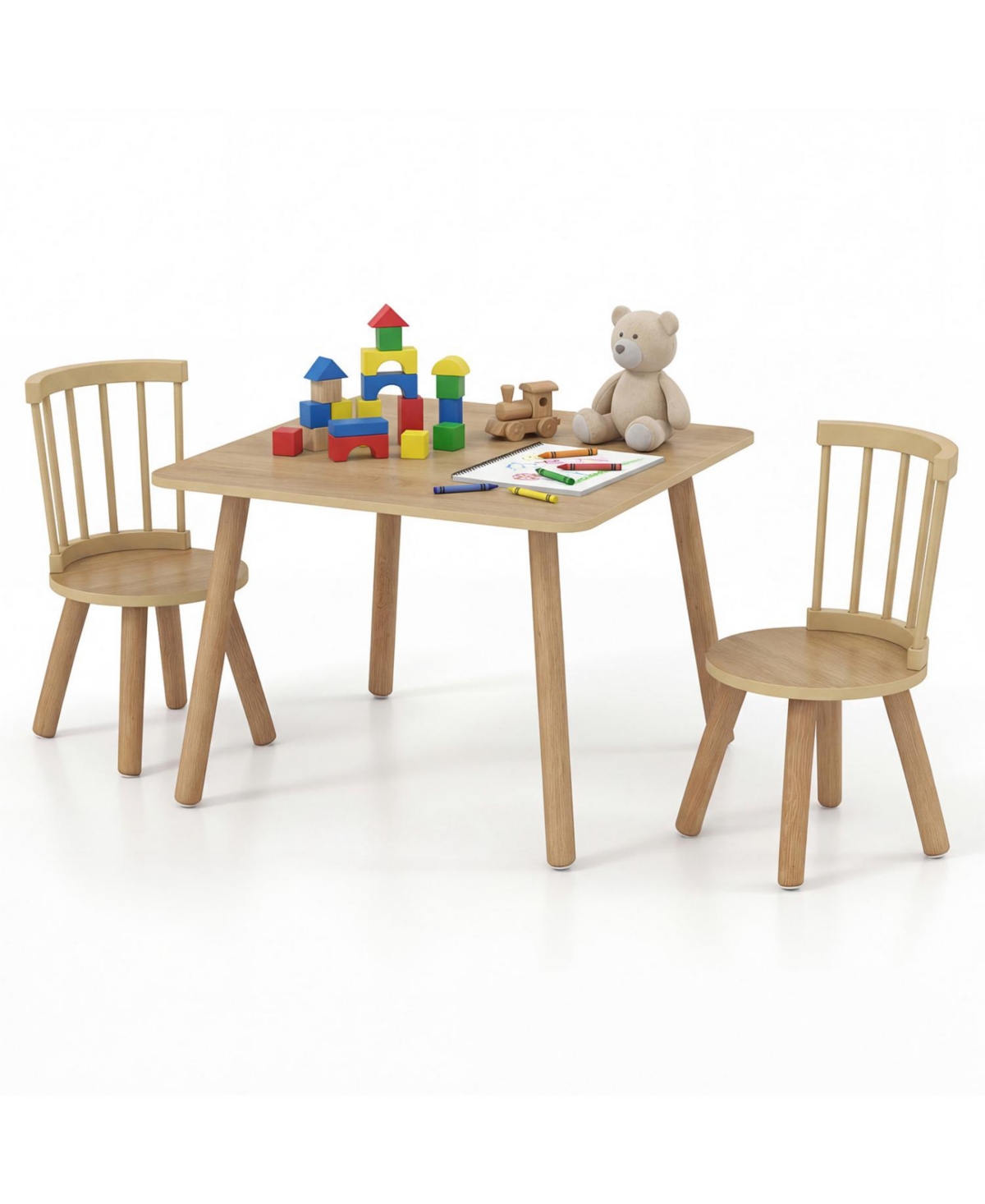 Click here for Sugift Kids Wooden Table and Chairs Set 3-Piece To... prices
