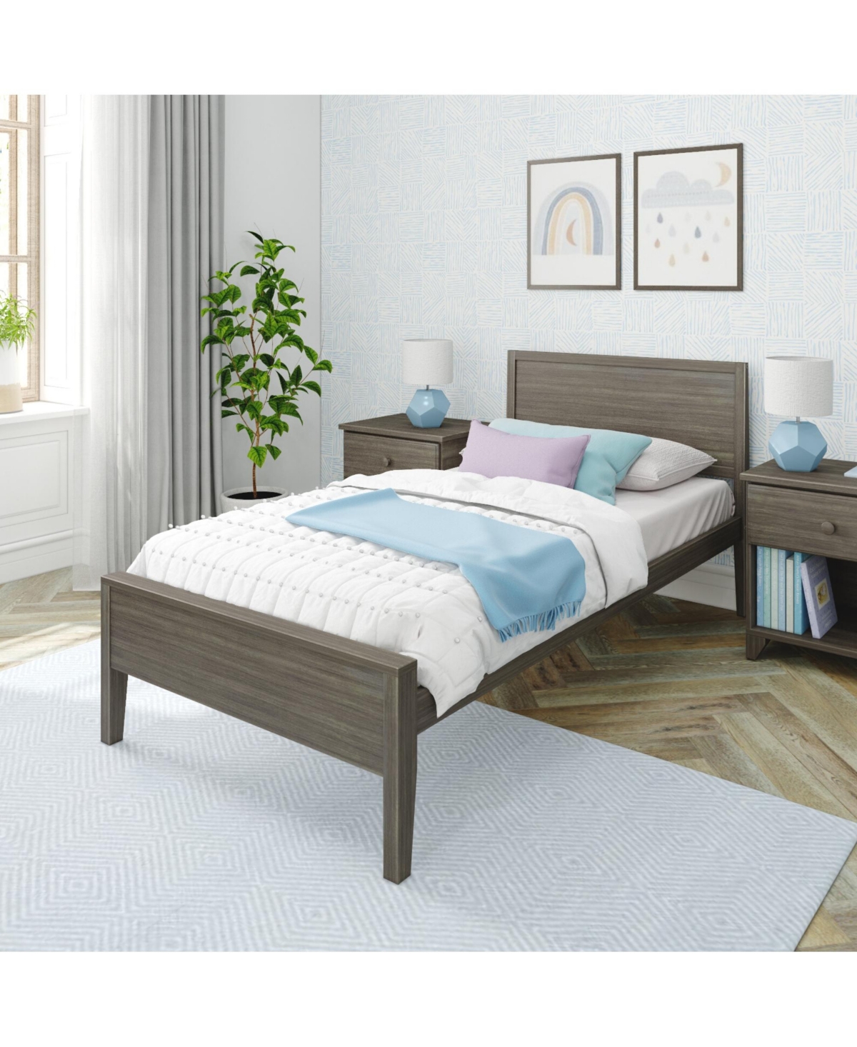 Click here for Max & Lily Twin Bed Frame  Solid Wood Classic Plat... prices