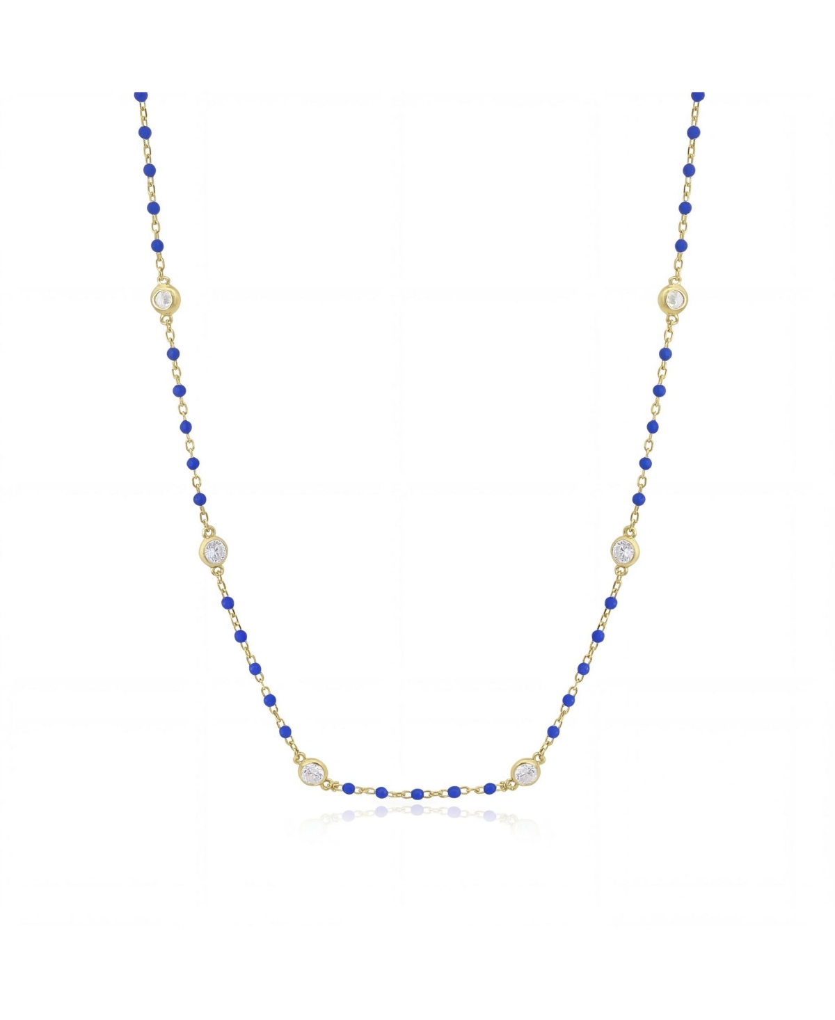 Click here for The Lovery Enamel Bead Cz Chain Necklace 14K Gold-... prices