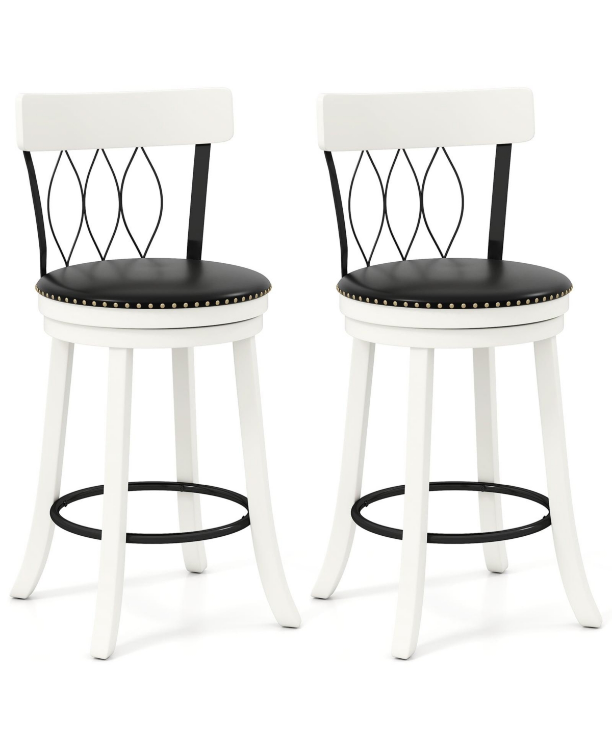 Click here for Slickblue Bar Stools Set of 2 Swivel Chairs with F... prices