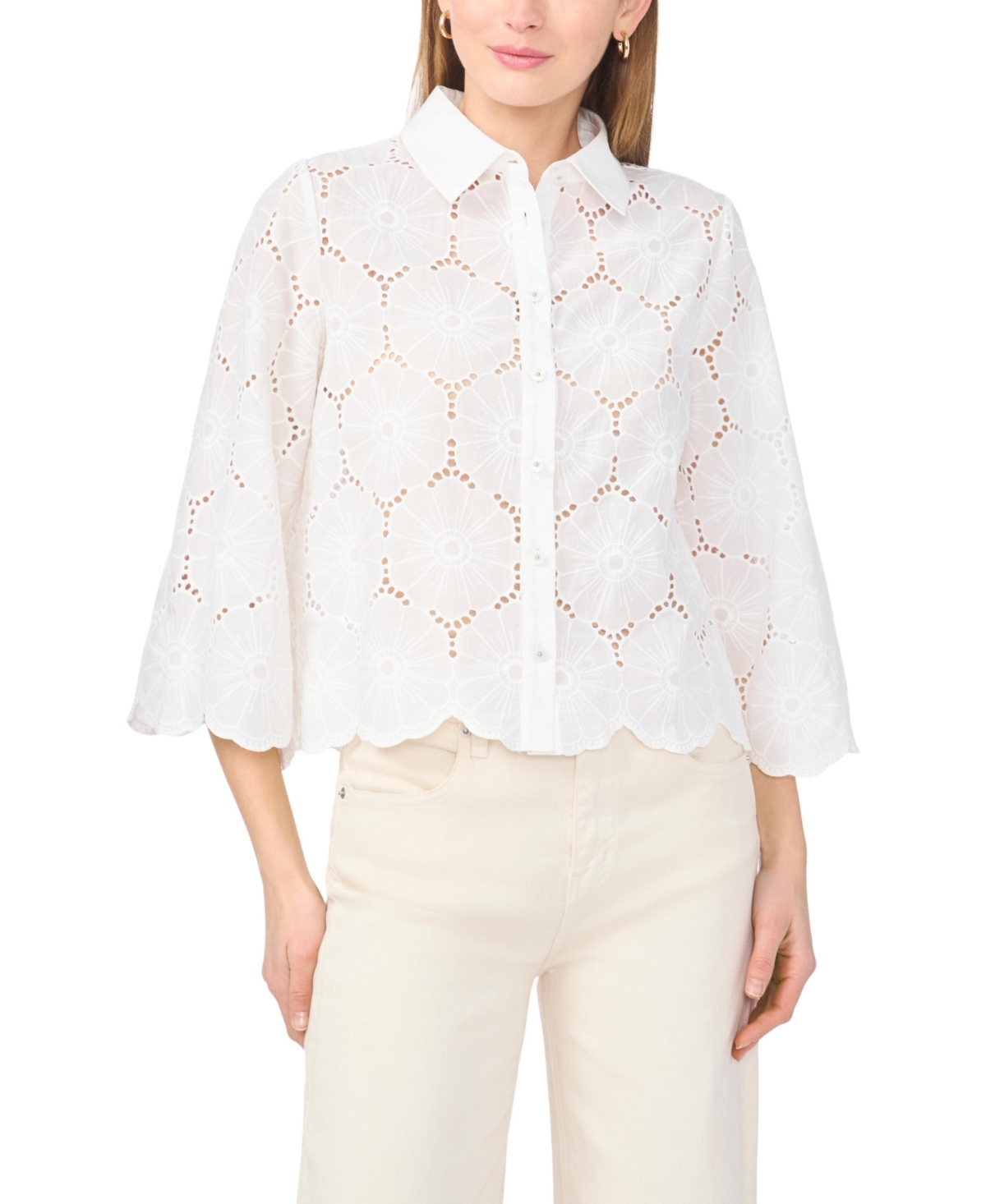 Click here for Vince Camuto Womens Long-Sleeve Collared Shirt - U... prices