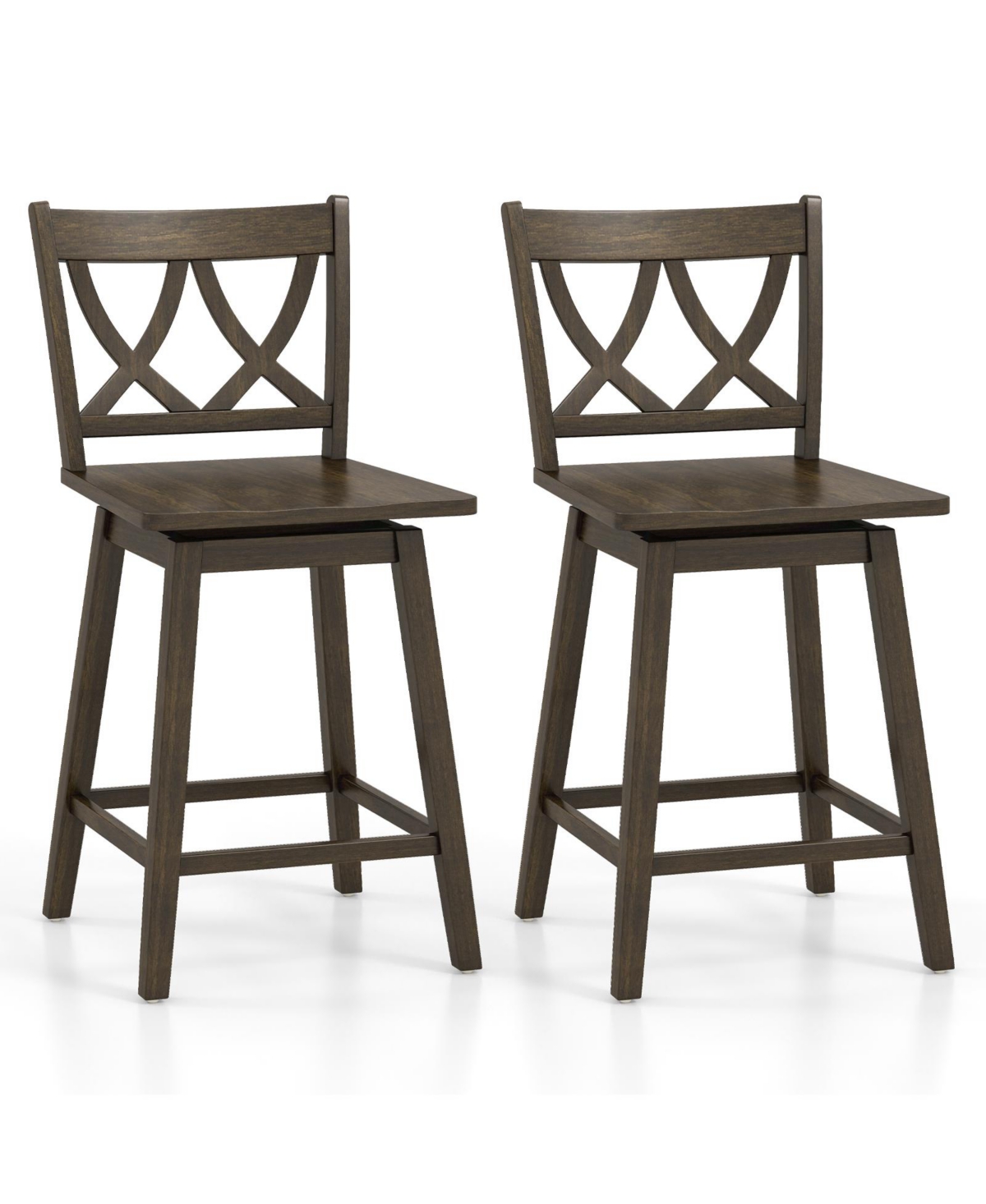 Click here for Slickblue 2 Piece Wooden Bar Stool Set Rubber Wood... prices