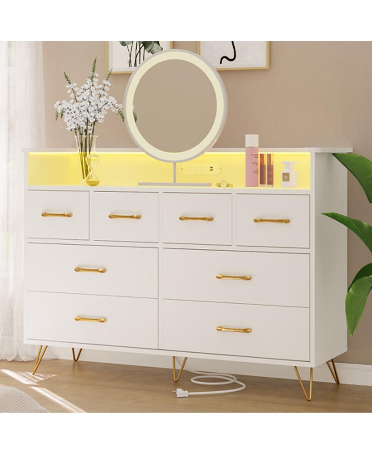 Click here for gaomon 8 Drawer Dresser with Led Lights  Charging... prices