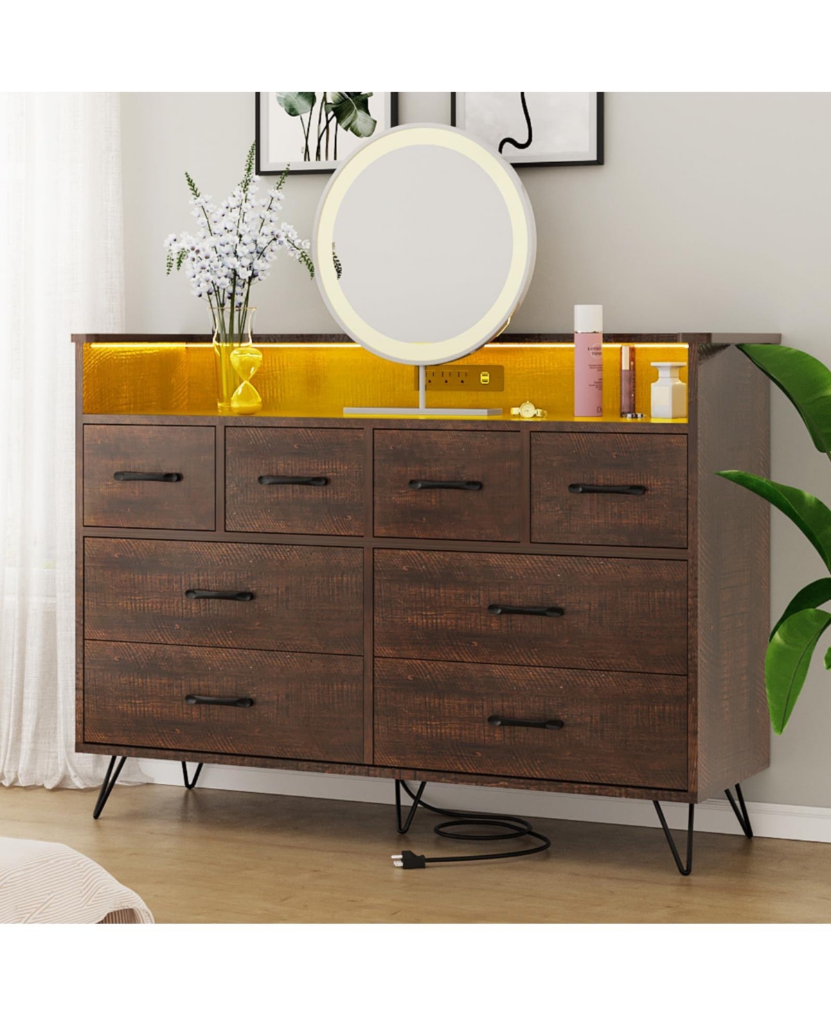 Click here for gaomon 8 Drawer Dresser with Led Lights  Charging... prices