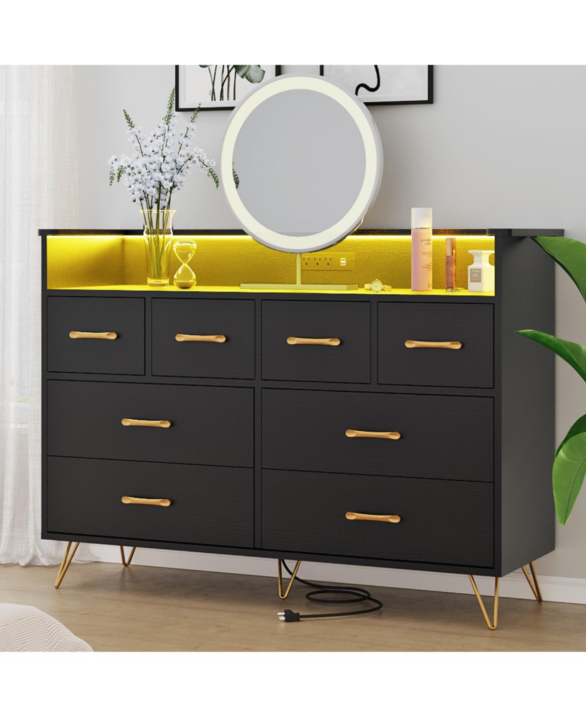 Click here for gaomon 8 Drawer Dresser with Led Lights  Charging... prices