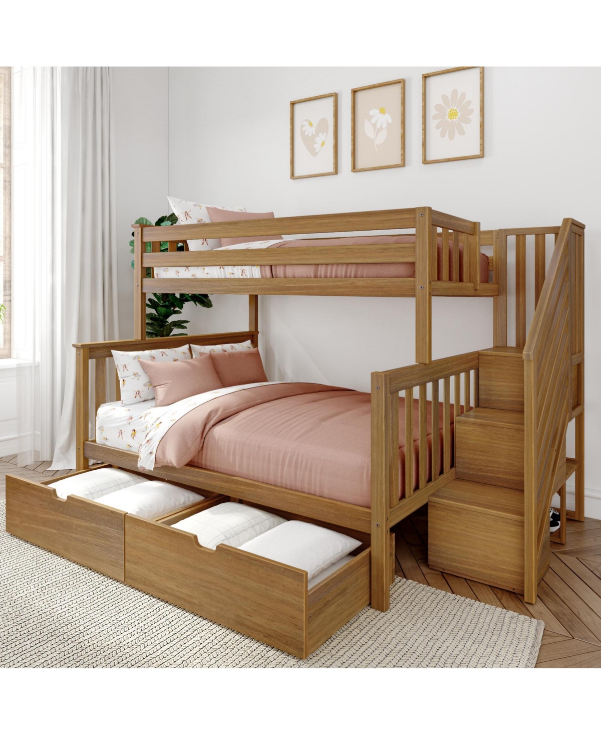 Click here for Max and Lily Twin Over Full Staircase Bunk With St... prices