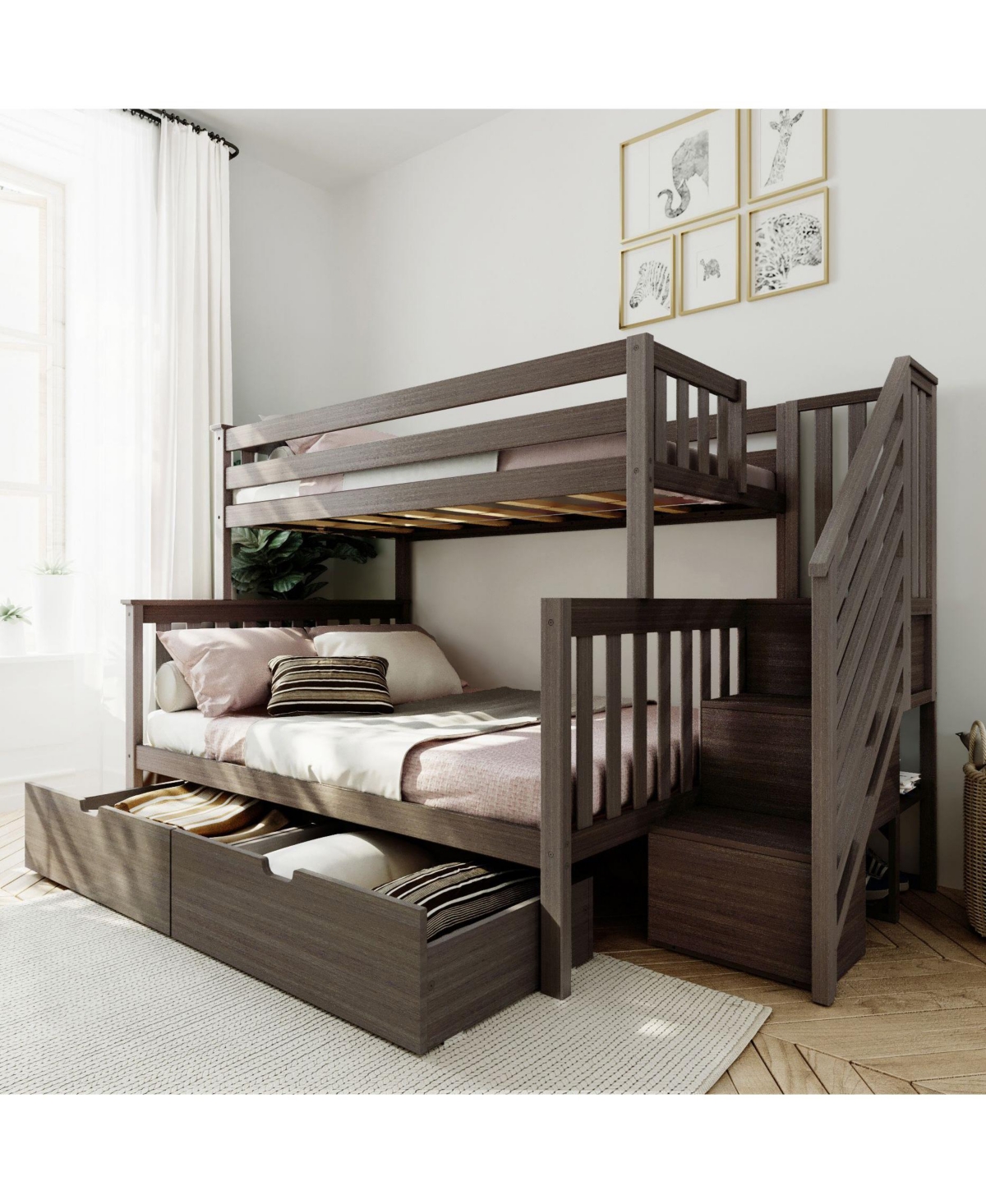 Click here for Max and Lily Twin Over Full Staircase Bunk With St... prices
