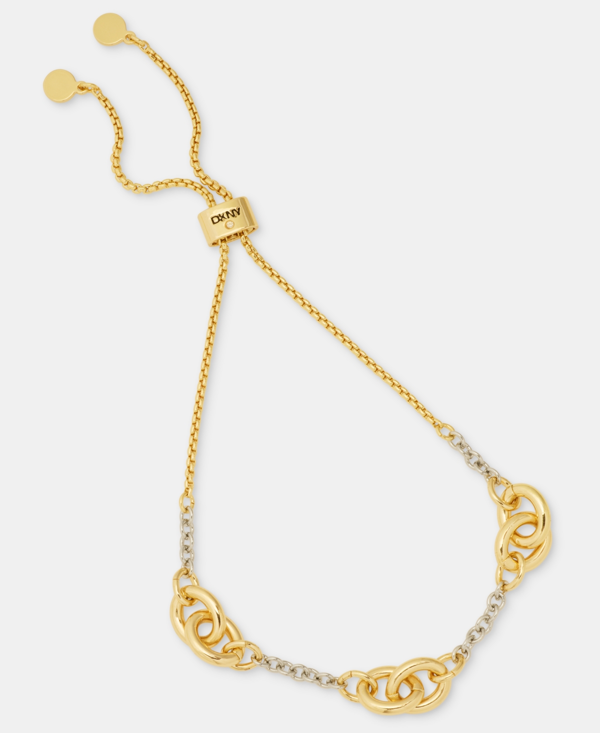 Click here for Dkny Stationed Link Slider Bracelet - T-Tone prices