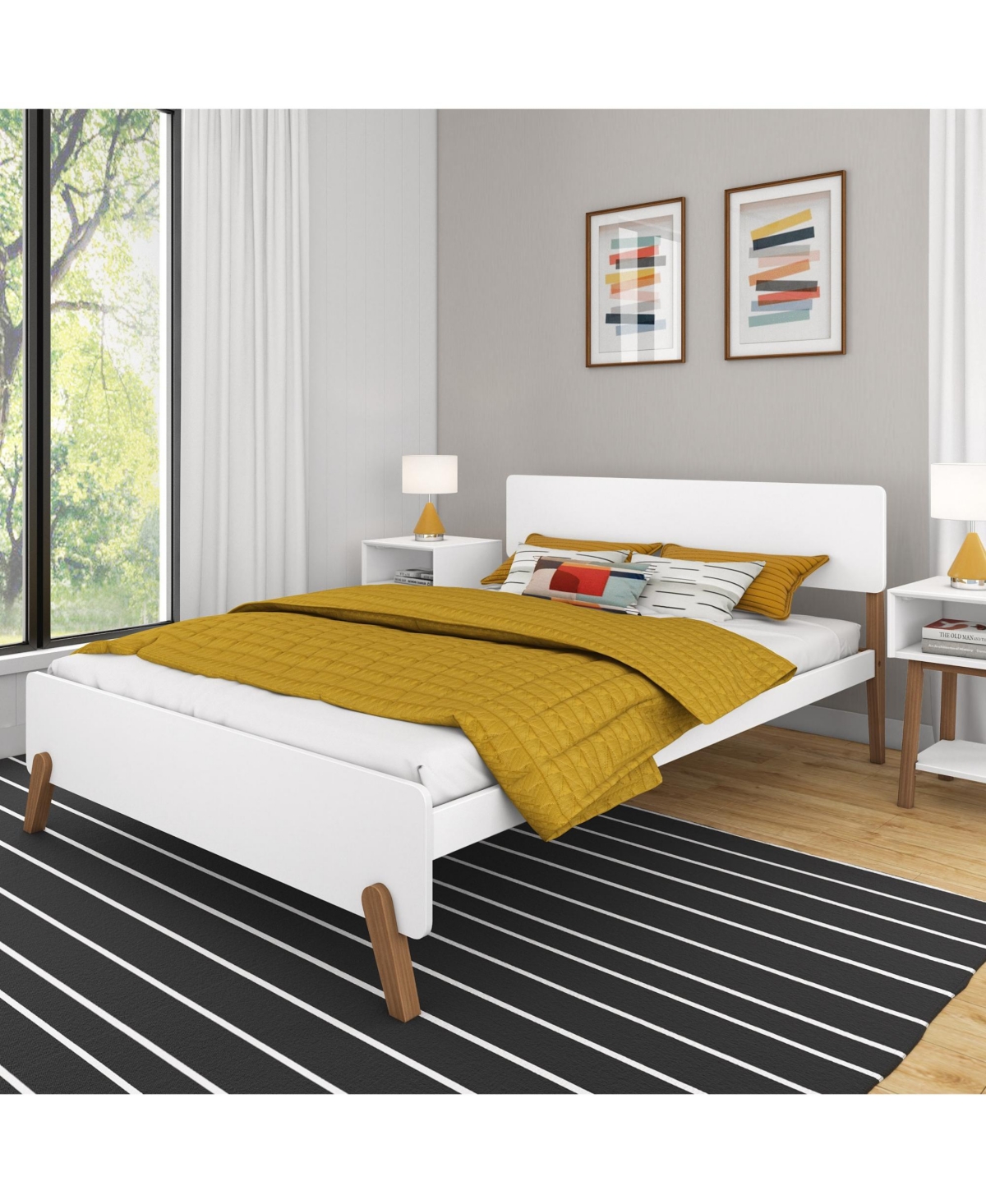 Click here for Max & Lily Mid-Century Modern Queen Platform Bed f... prices