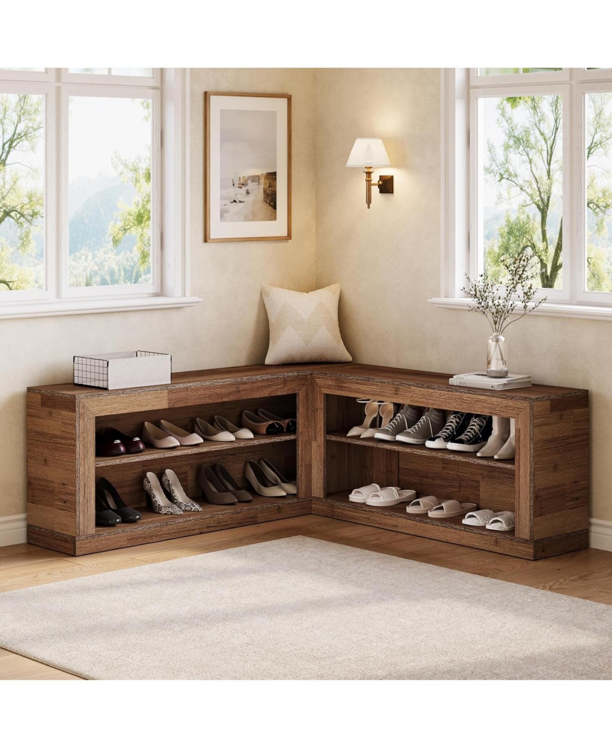 Click here for Tribesigns L-Shaped Corner Shoe Bench  2-Piece Mod... prices