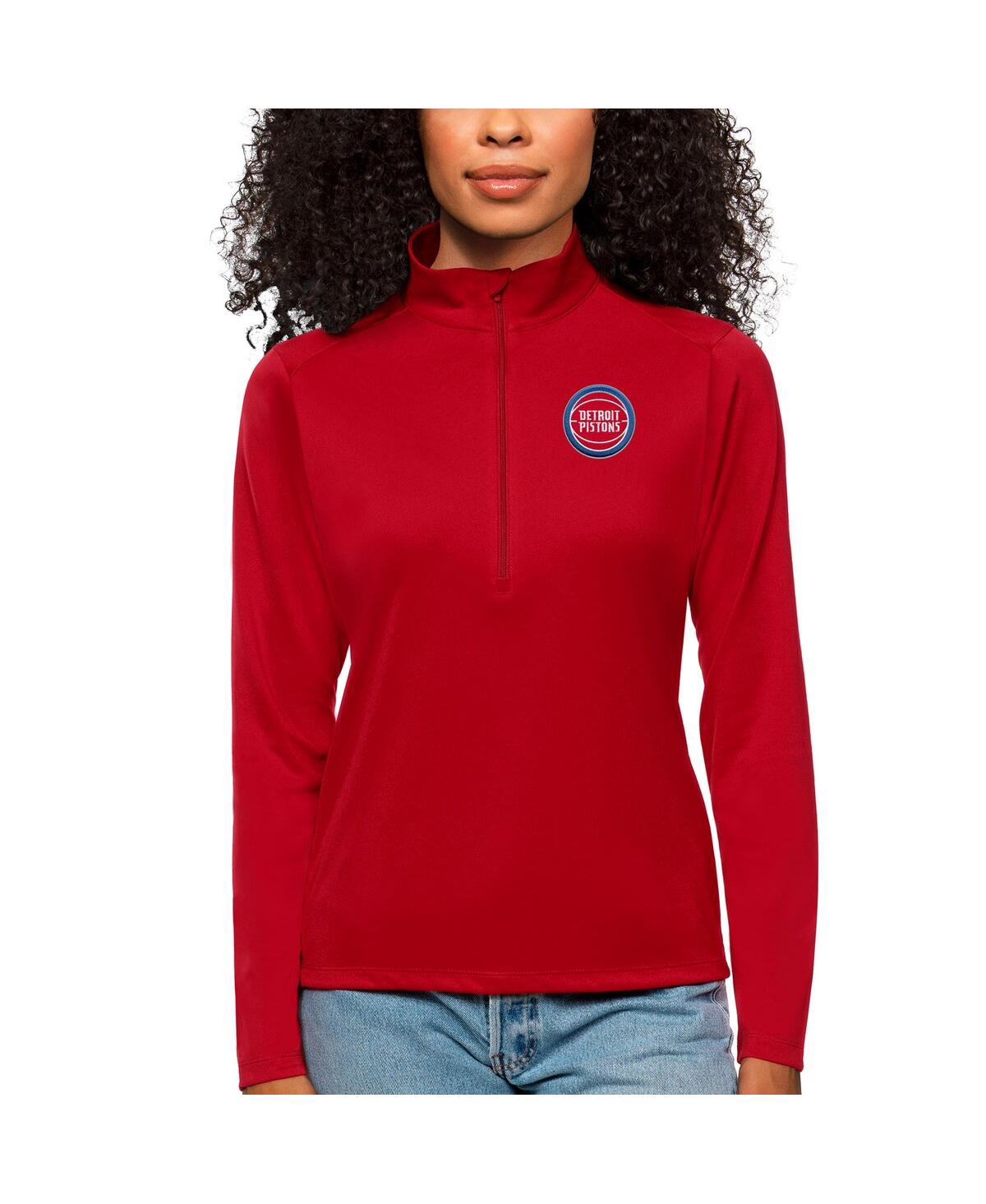 Click here for Antigua Womens Red Detroit Pistons Tribute Half-Zi... prices