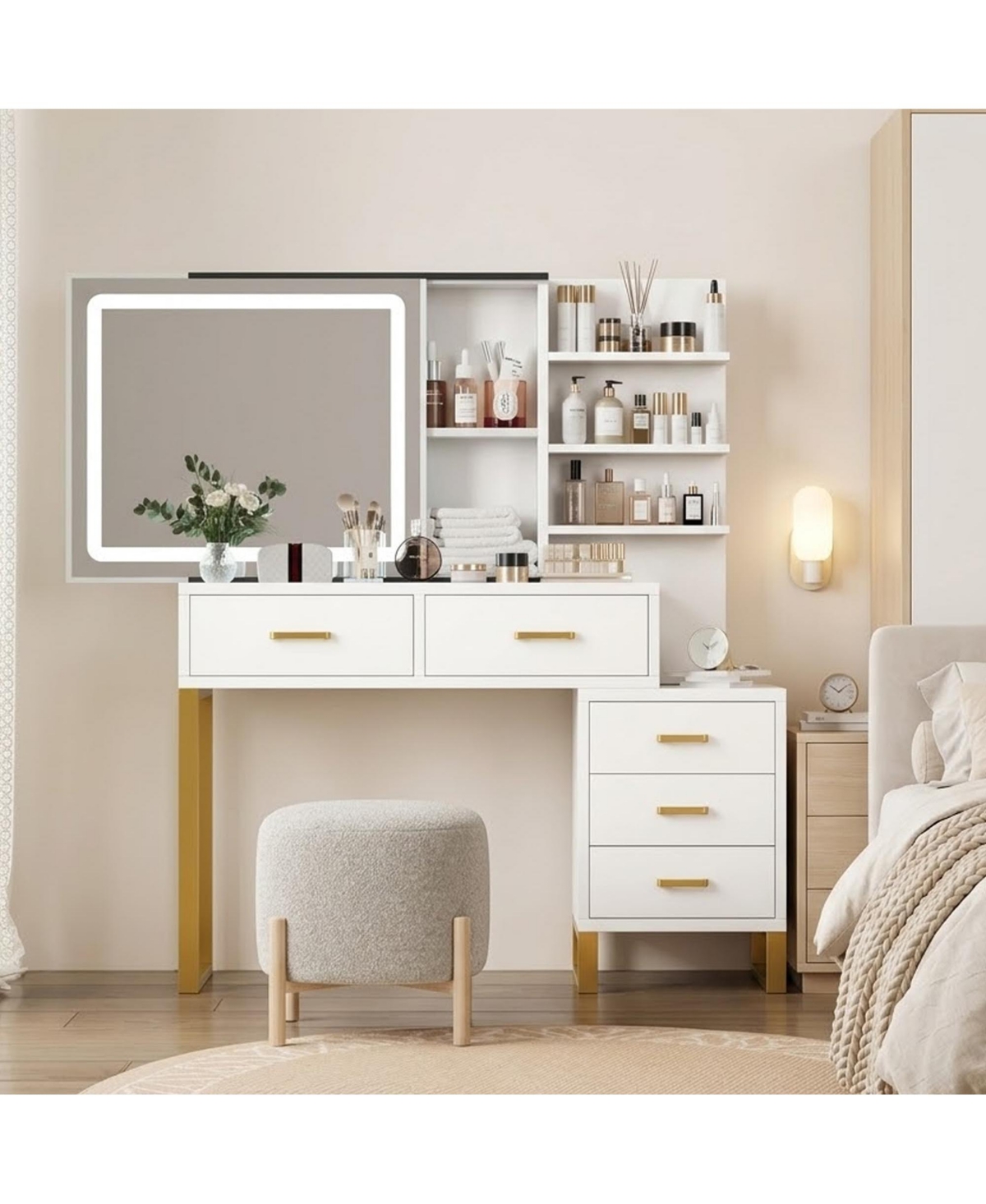 Click here for Homfan Large Makeup Vanity Desk with Sliding Mirro... prices