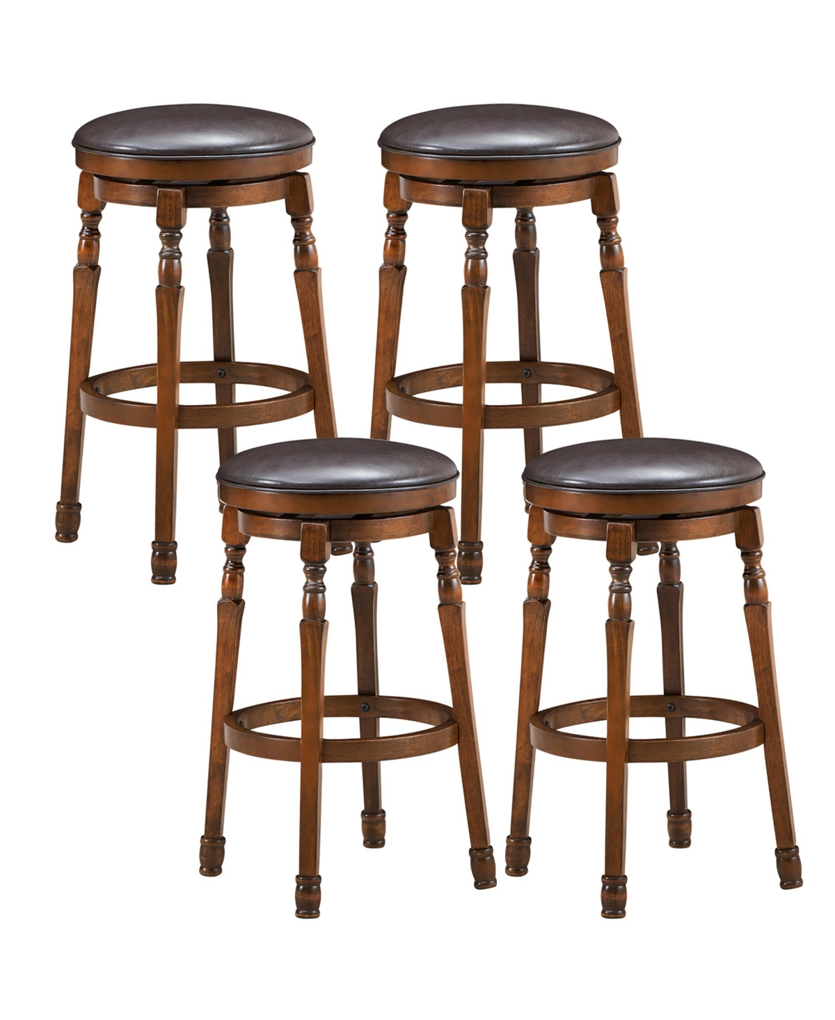 Click here for Costway Set of 4 Swivel Bar Stool Leather Padded D... prices