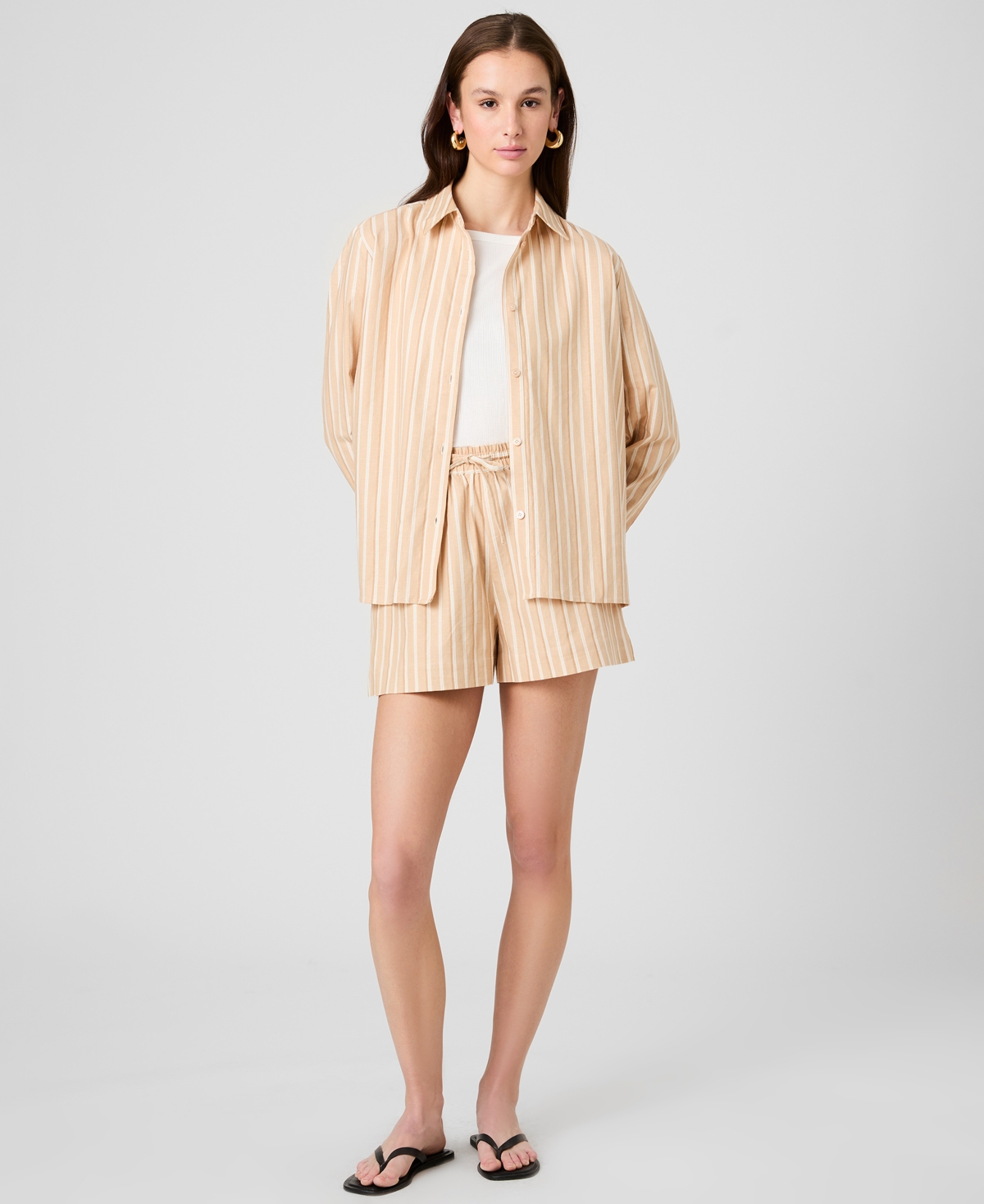 Click here for French Connection Womens Stripe Pull-On Shorts - S... prices