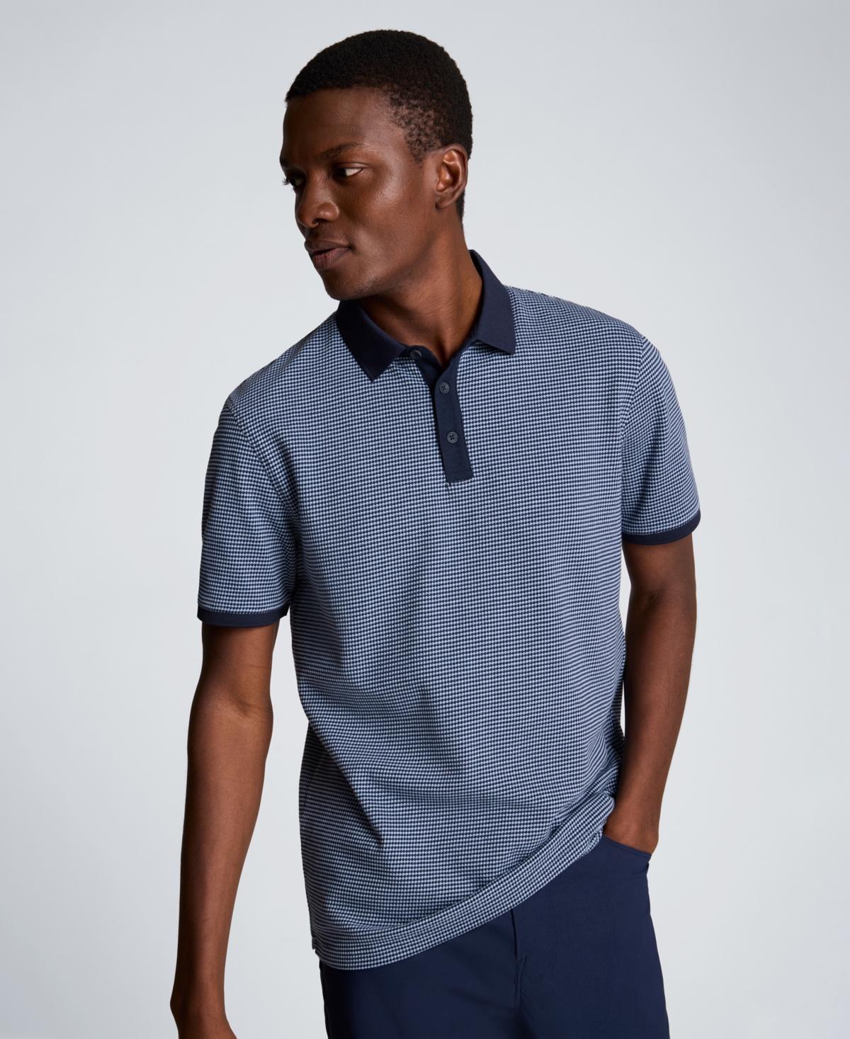 Click here for Kenneth Cole Mens Contrast Placket Button Polo Shi... prices